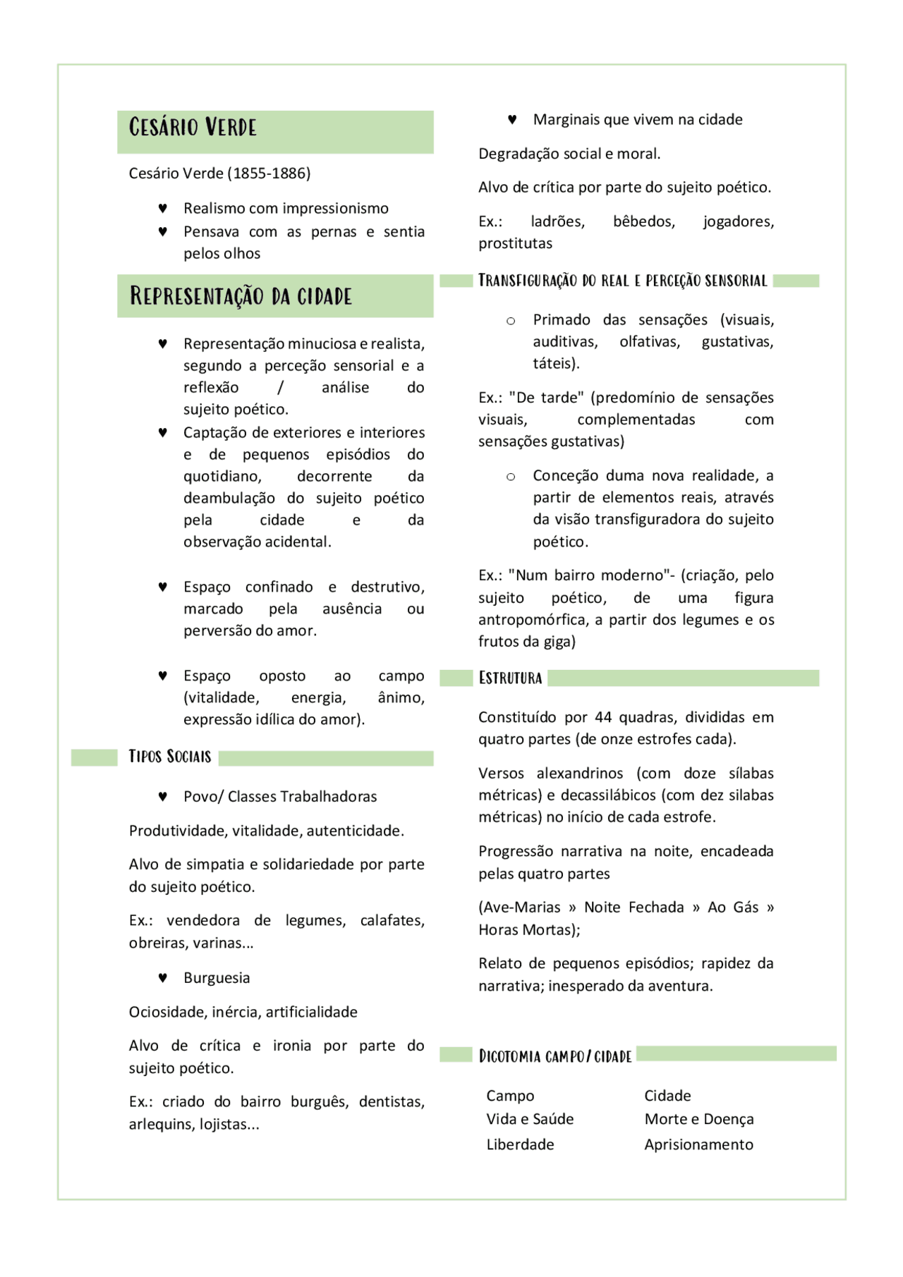 Sentimento Ocidental Resumos Português Gramática Literatura Docsity