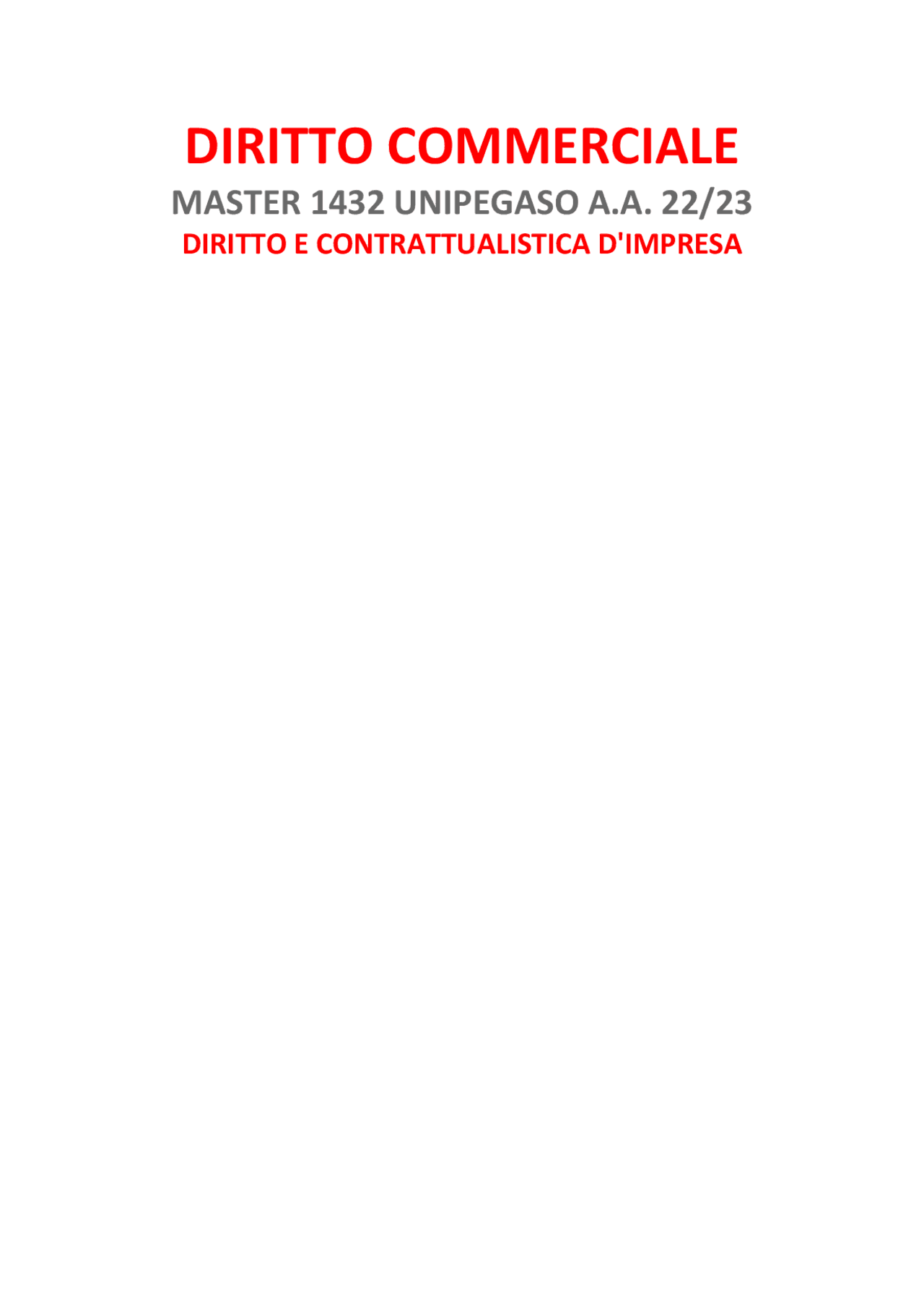 Diritto Commerciale Ius04 Ma1432 Lmg01 Unipegaso Panieri Di
