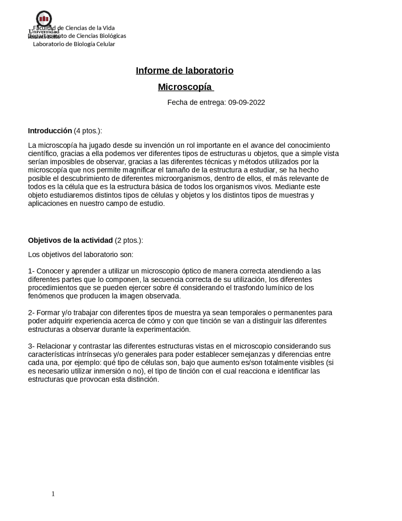 Lab 2 Microscopia Bio131 Exámenes De Biología Celular Docsity