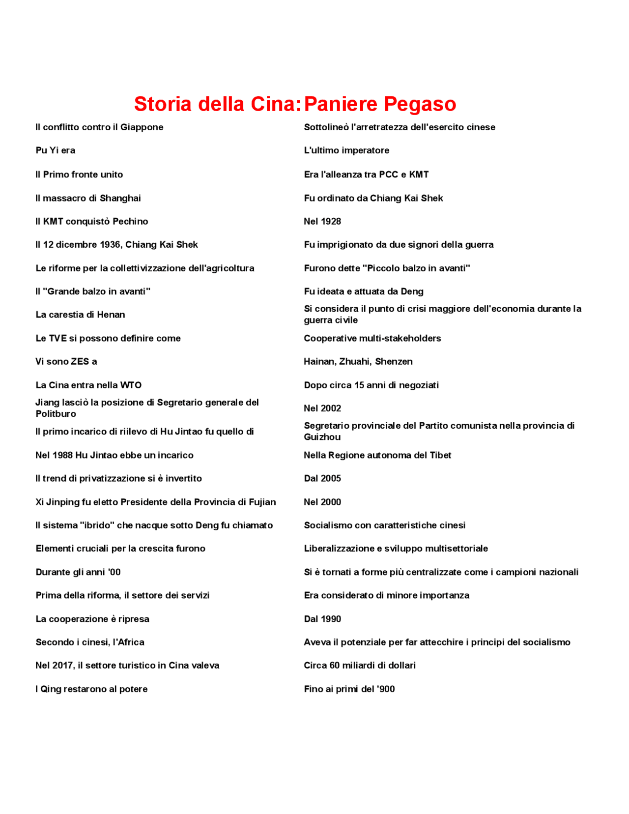 Storia Della Cina Pegaso Panieri Di Storia Cinese Docsity