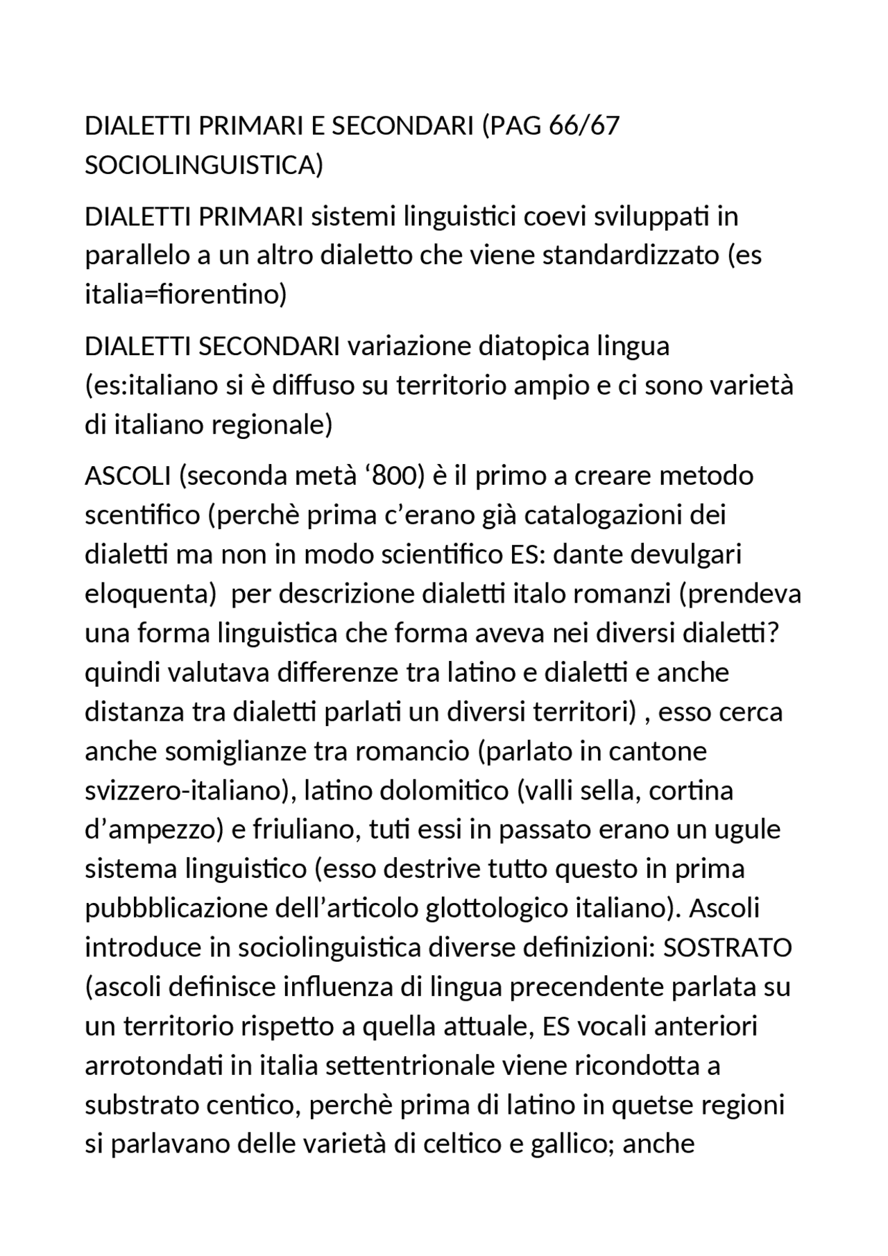 I Dialetti Primari E Secondari In Italia Schemi E Mappe Concettuali