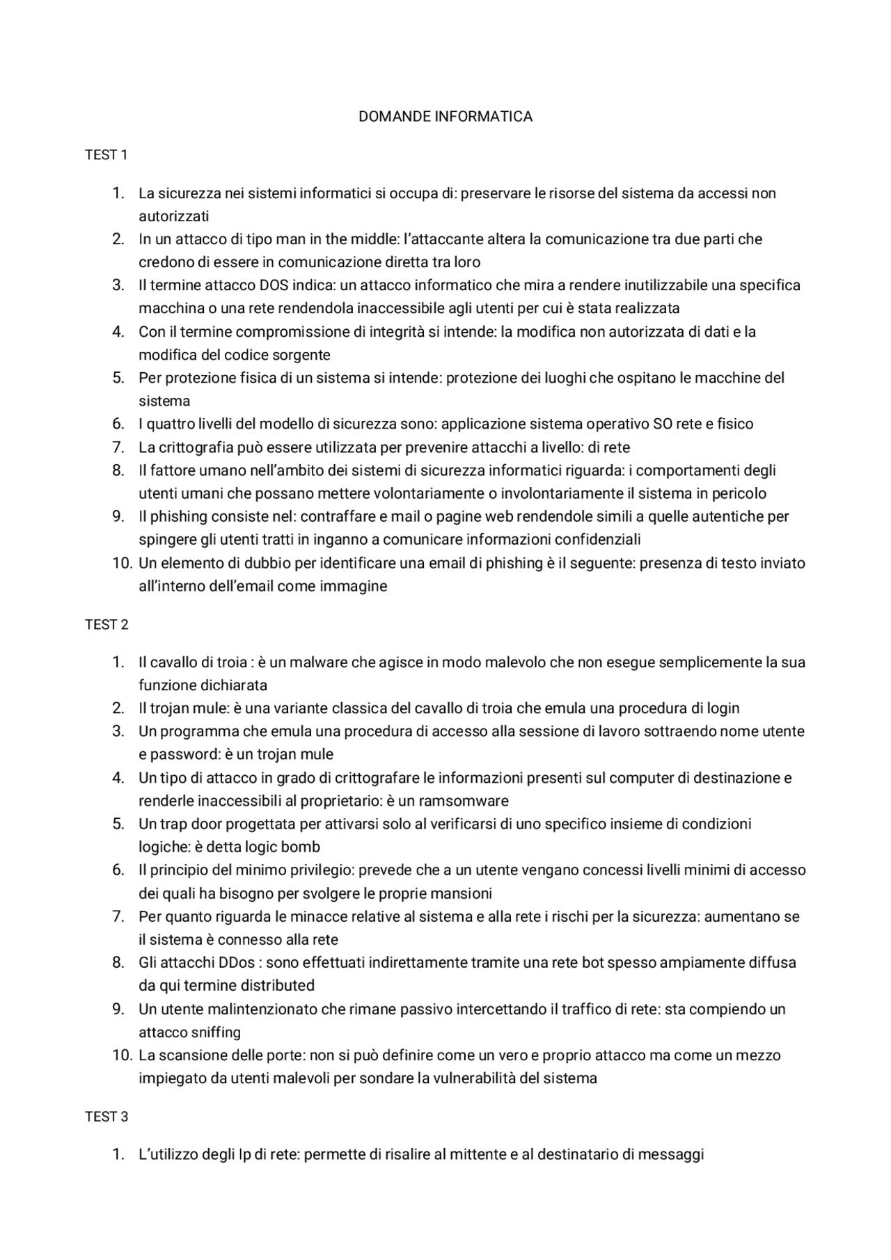 Informatica Lm 85 Scienze Pedagogiche Prove Desame Di Reti