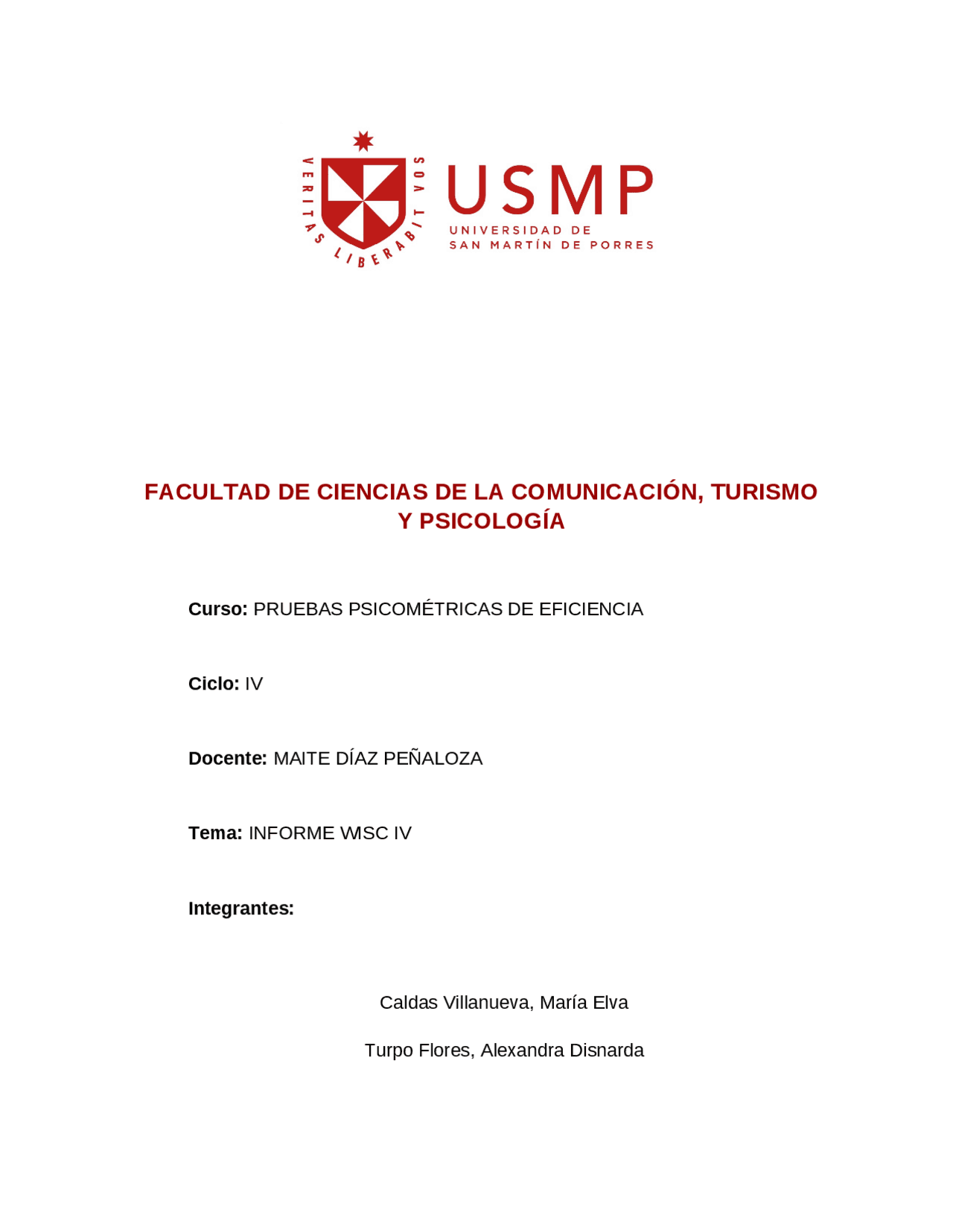 Informe Wisc Iv AplicaciÓn Guías Proyectos Investigaciones De