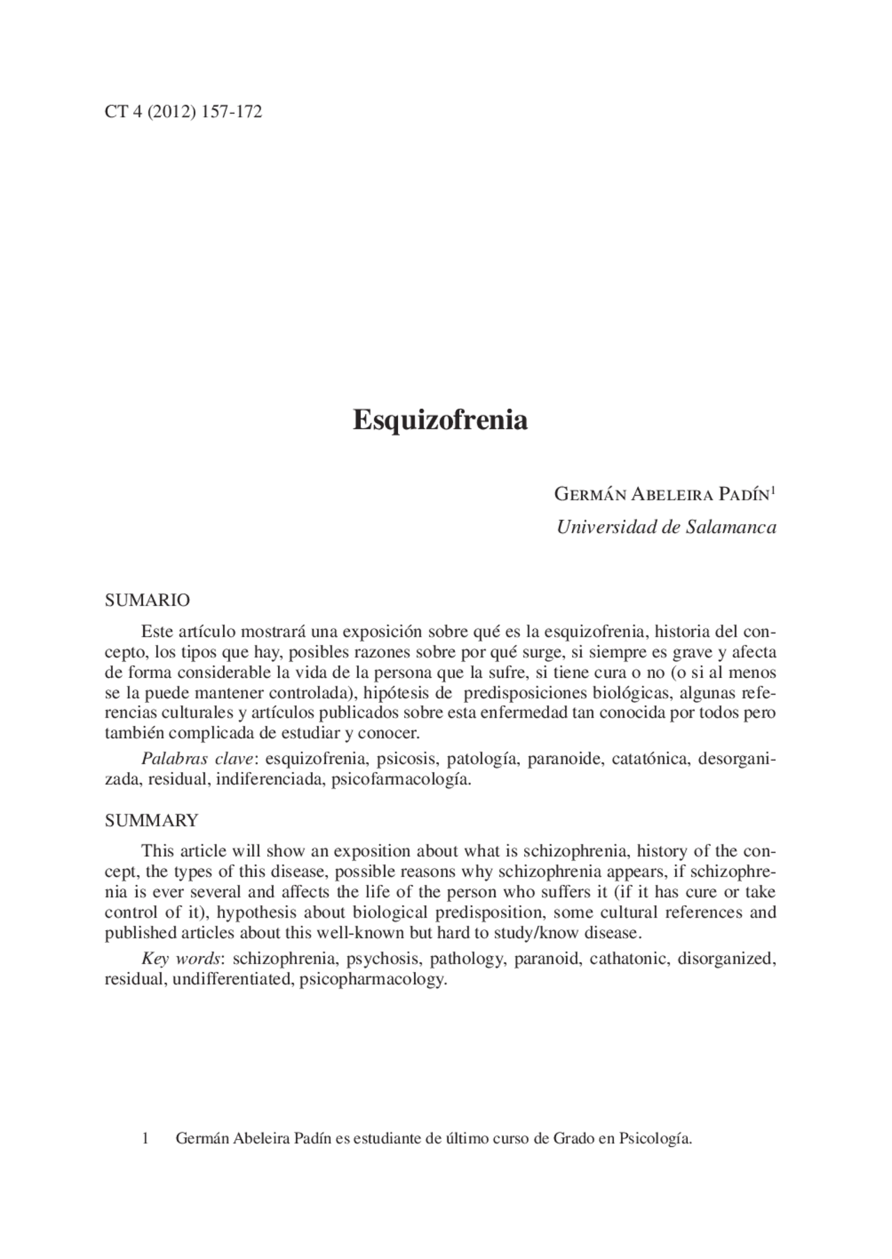 Esquizofrenia Un Problema Como Abordarlr Monografías Ensayos De