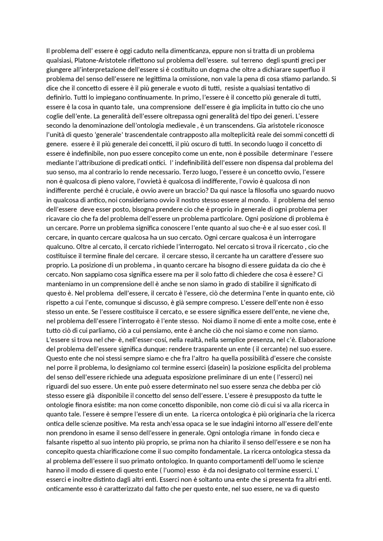 Heidegger Essere E Tempo Appunti Di Filosofia Docsity