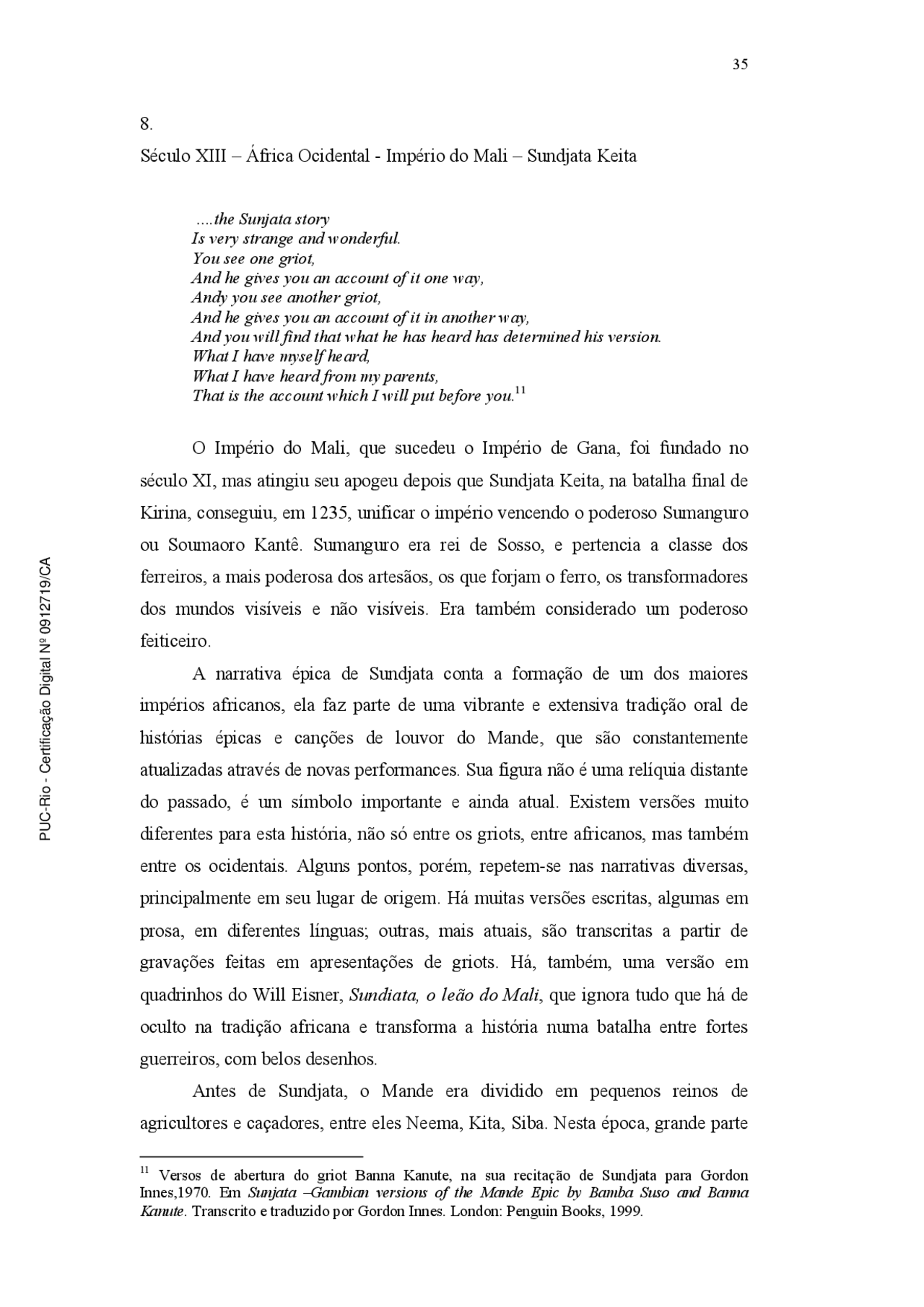 Império do Mali – Sundjata Keita | Resumos História | Docsity