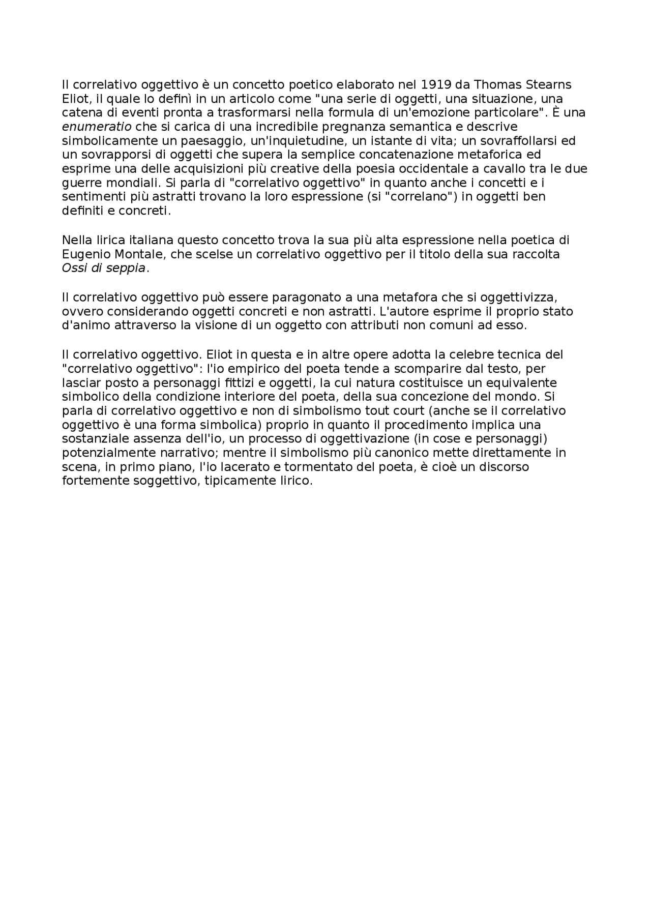 Spiegazione Correlativo Oggettivo Slide Di Inglese Docsity