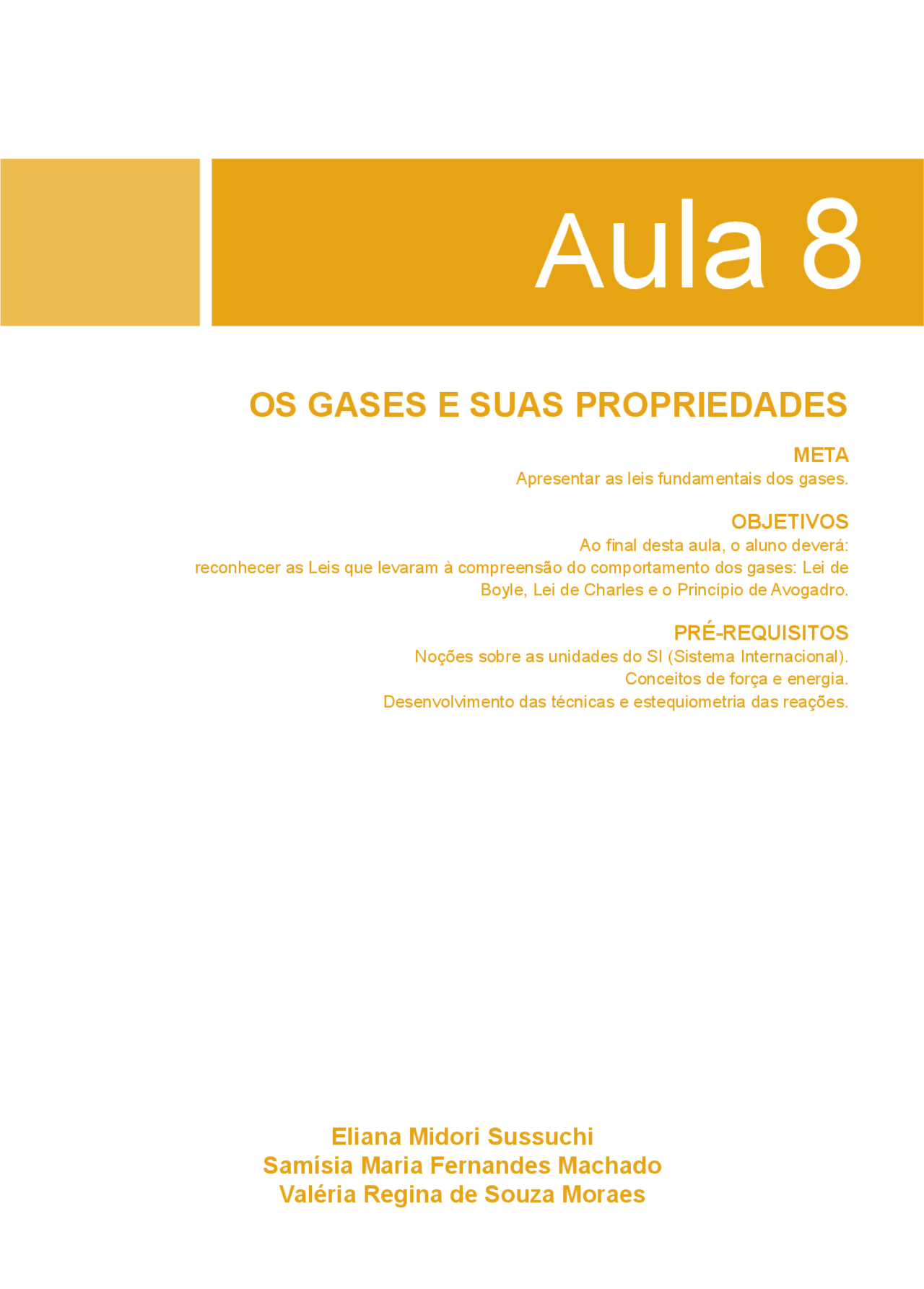 Os Gases E Suas Propriedades Notas De Aula Química Docsity