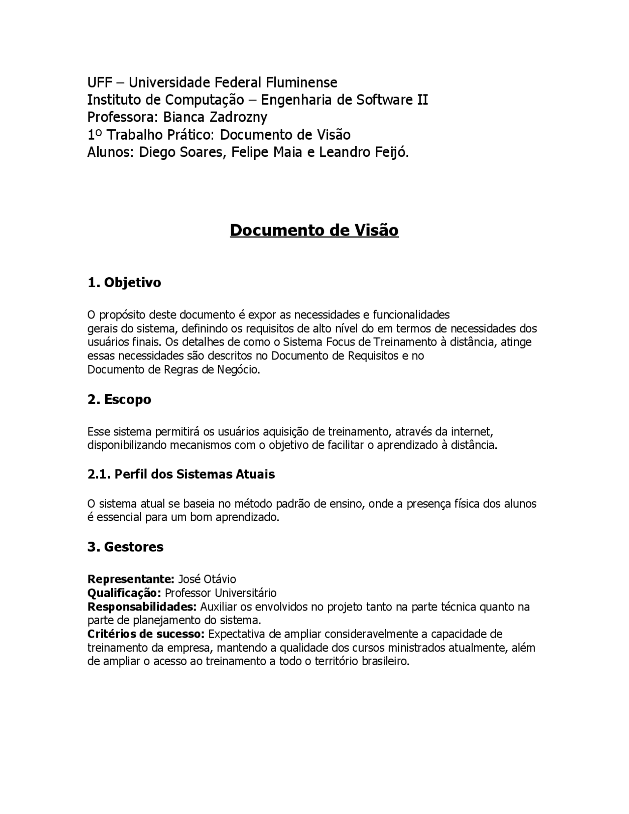 Documento de Visão | Slides Física | Docsity