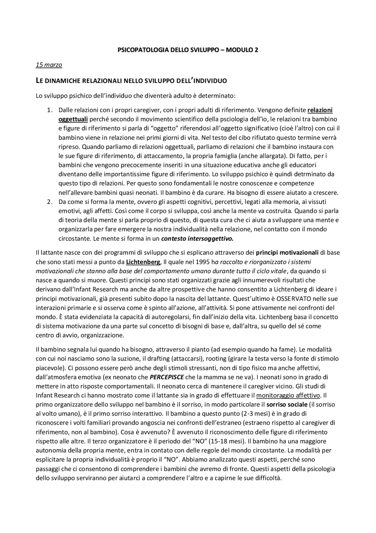 Psicopatologia Dello Sviluppo Modulo 2 Appunti Libro E Articoli