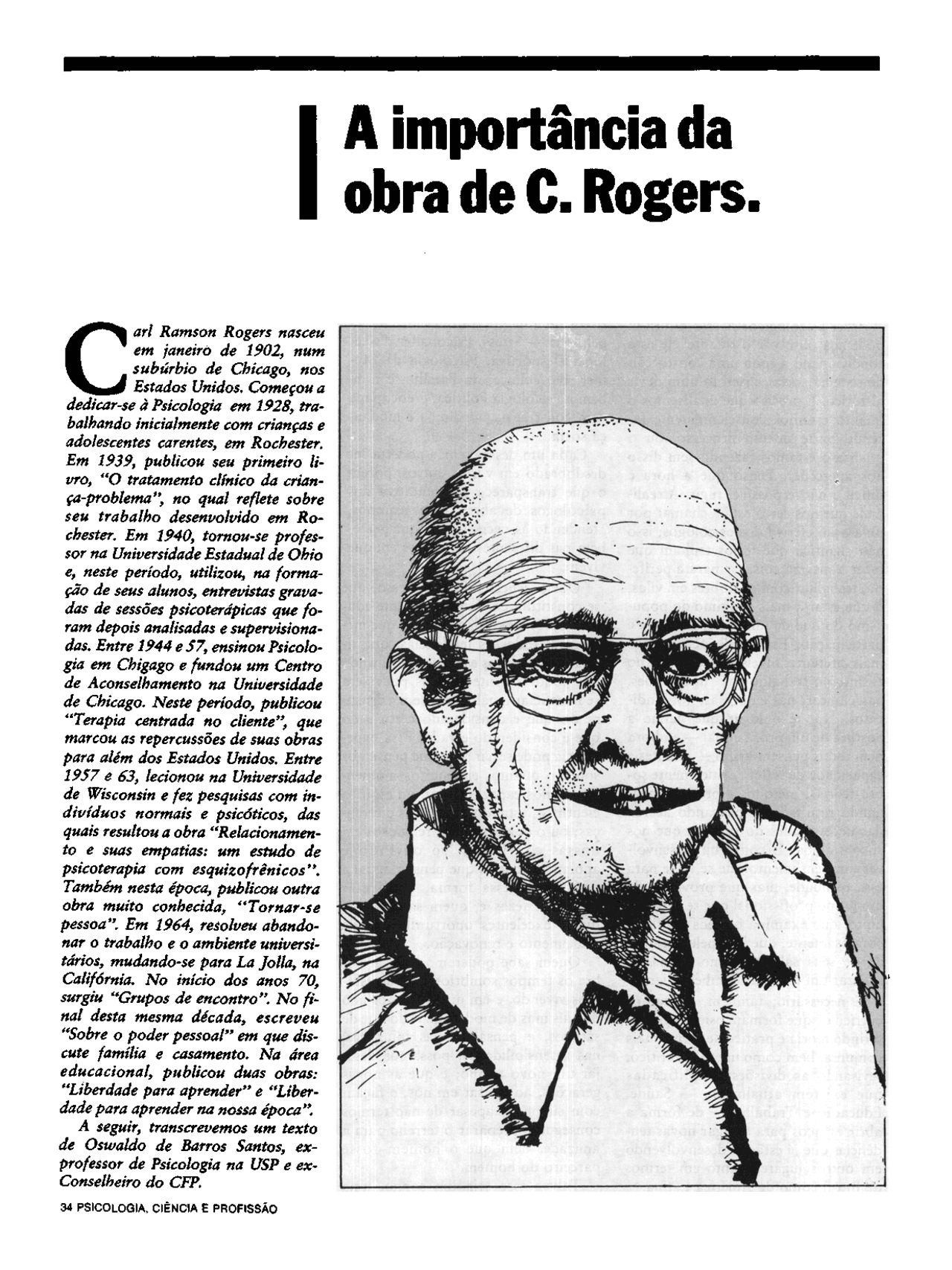 A importância da obra de C. Rogers. | Notas de estudo Psicologia | Docsity