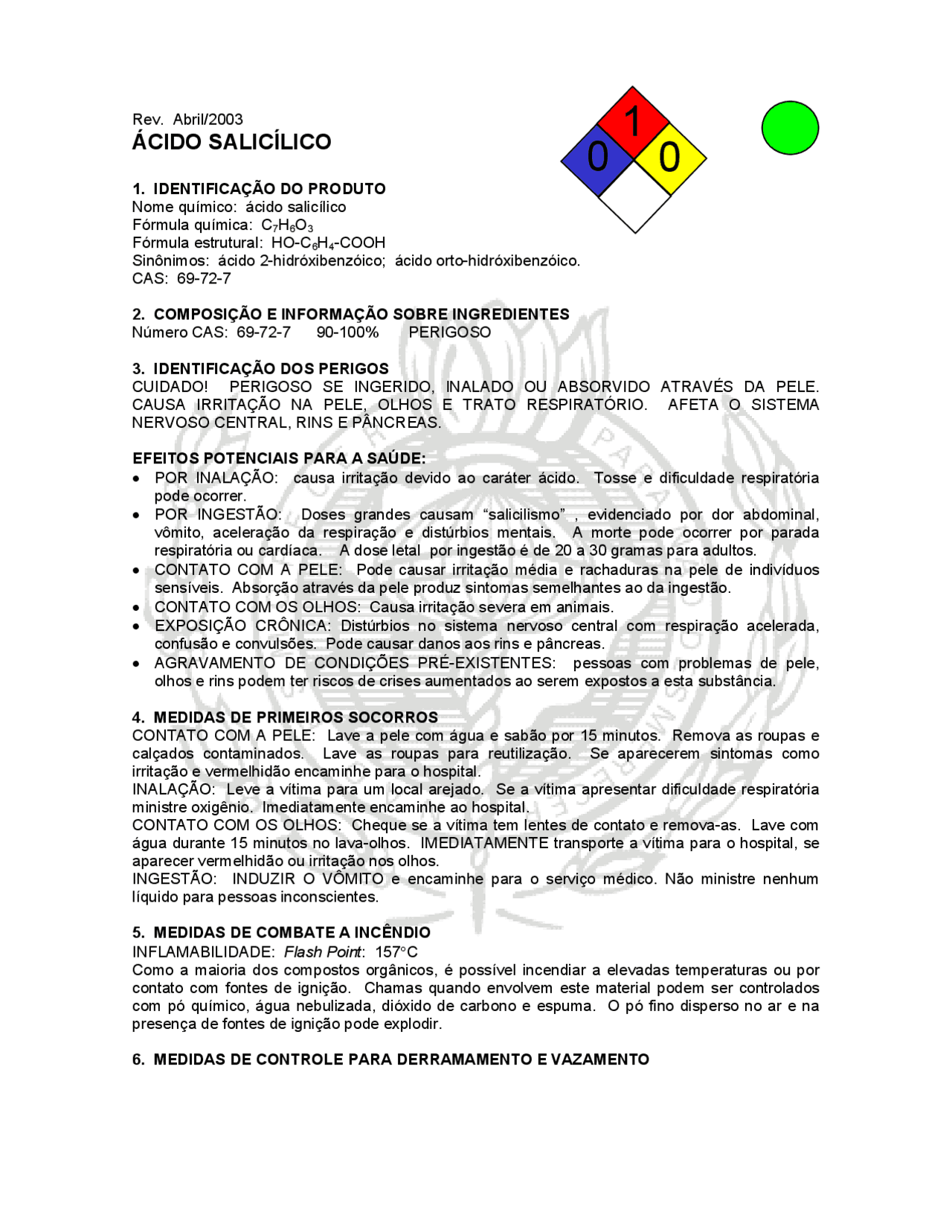 Ácido SalicÍlico Resumos Química Docsity