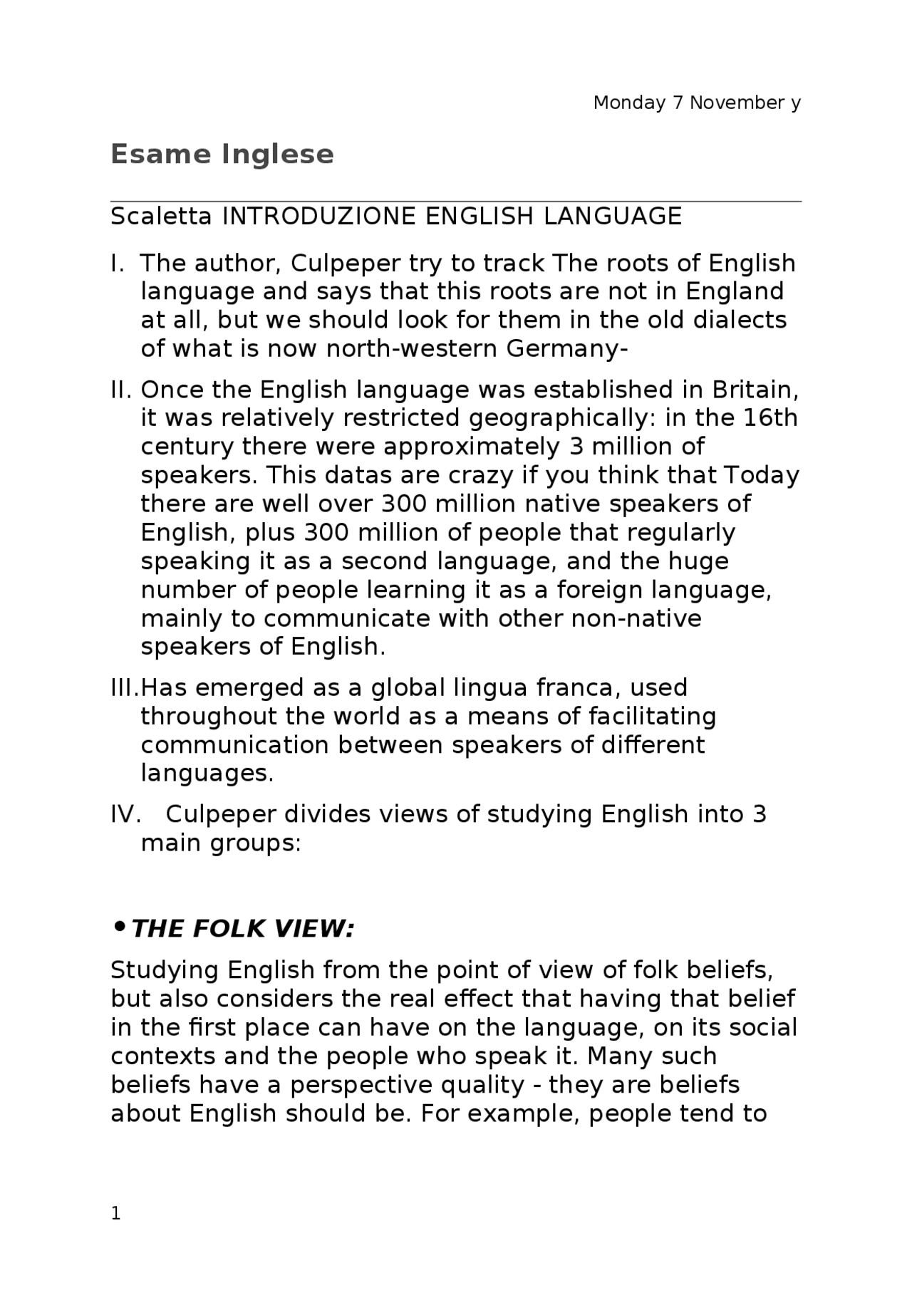 Riassunto English Language Dispense Di Lingua Inglese Docsity