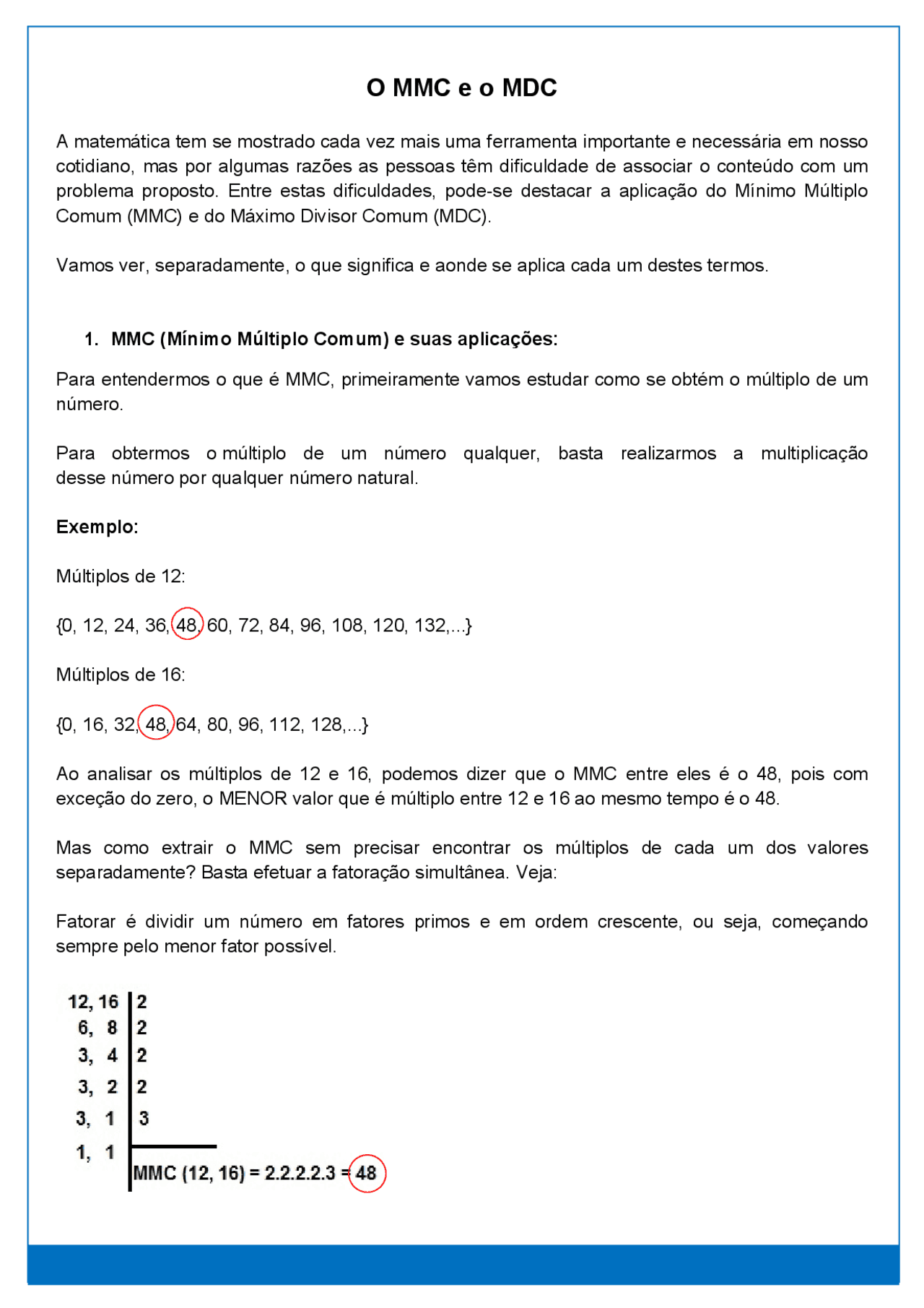 O Mmc E O Mdc Slides Matemática Docsity