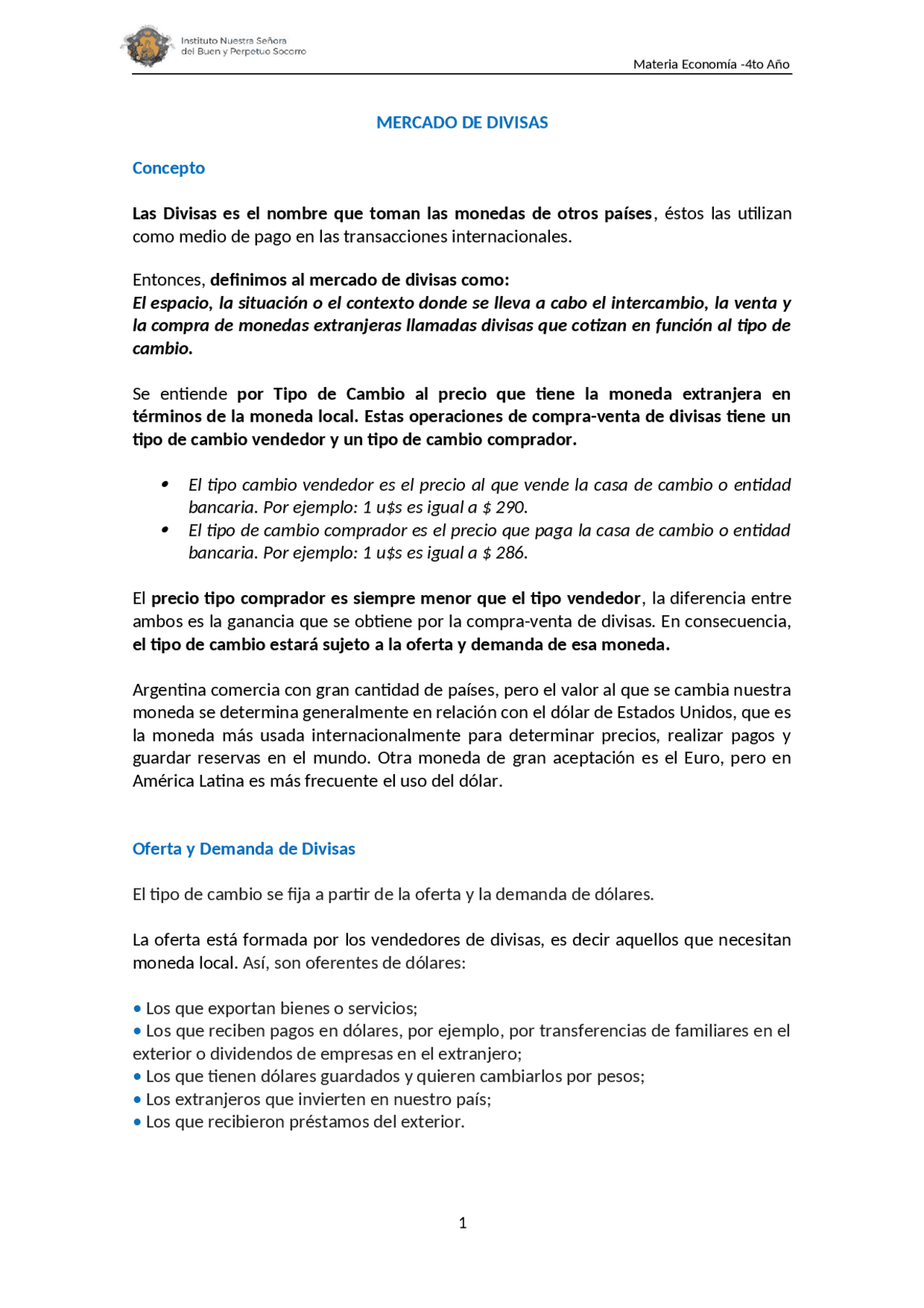 Mercado De Divisas Concepto Y Tipo De Cambio Apuntes De Economía