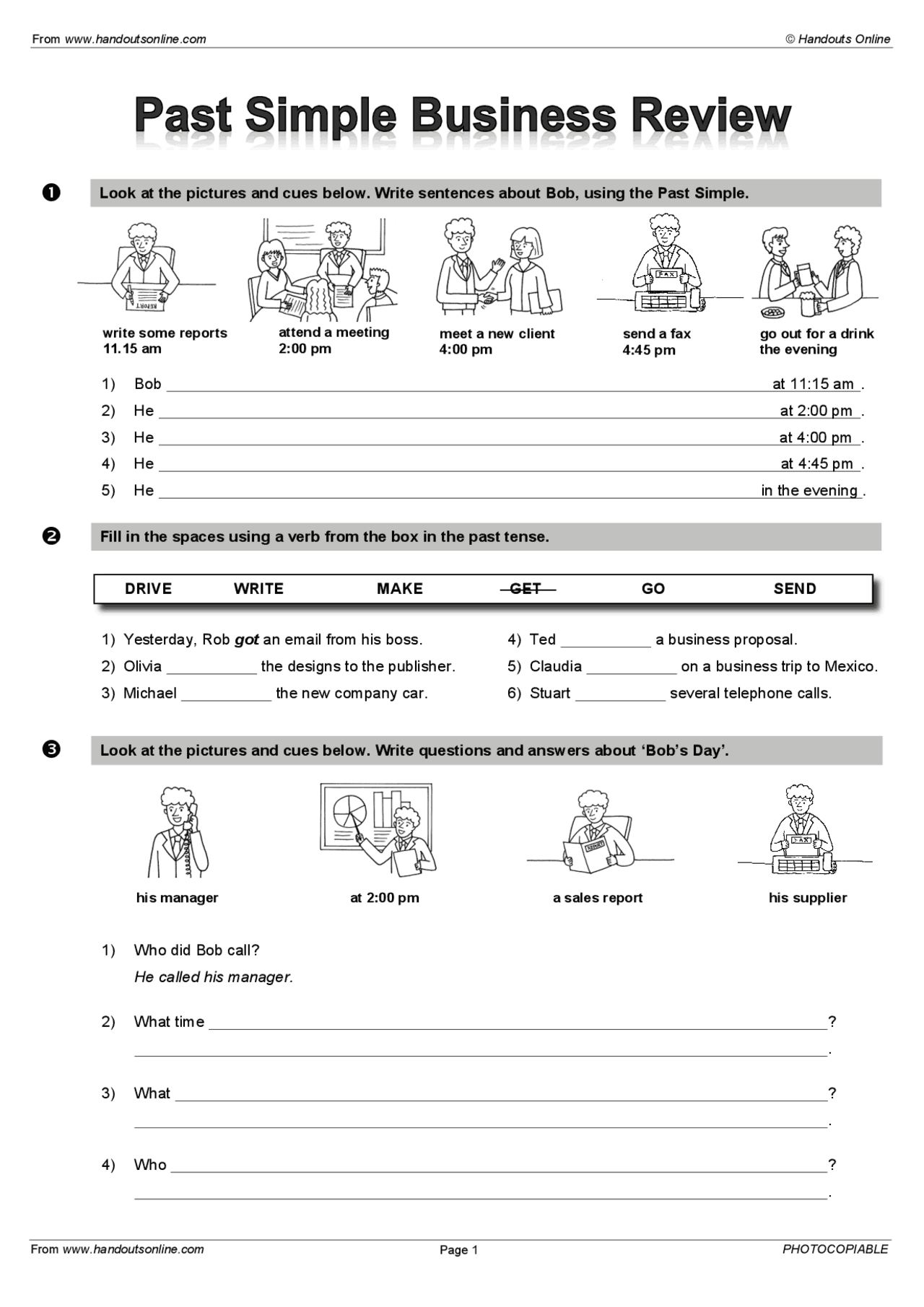 Review of the Past Simple and exercises | Apuntes de Inglés | Docsity