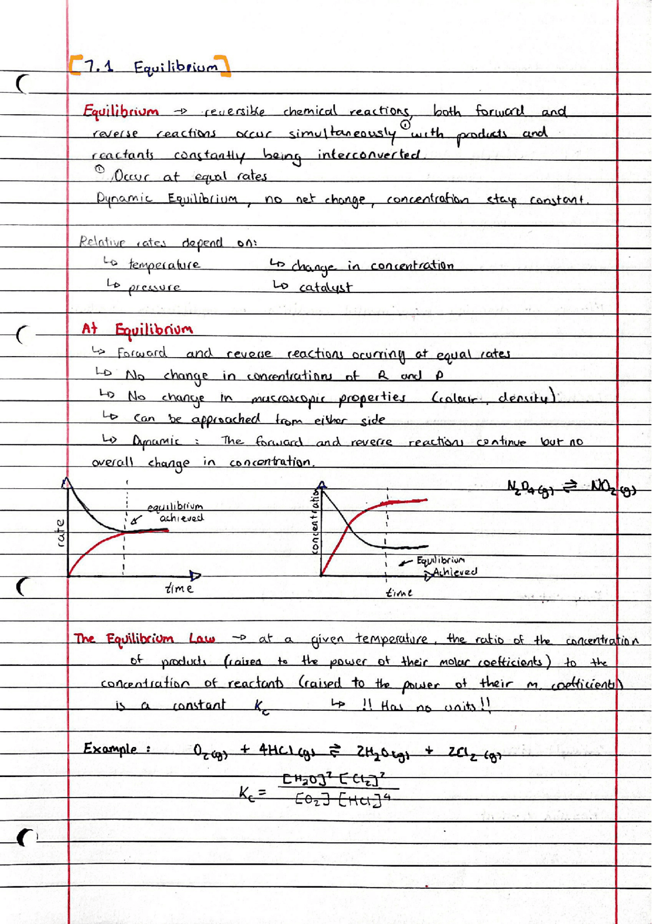 Topic 7/17 - Equilibrium (IB Chemistry) | Study notes Chemistry | Docsity