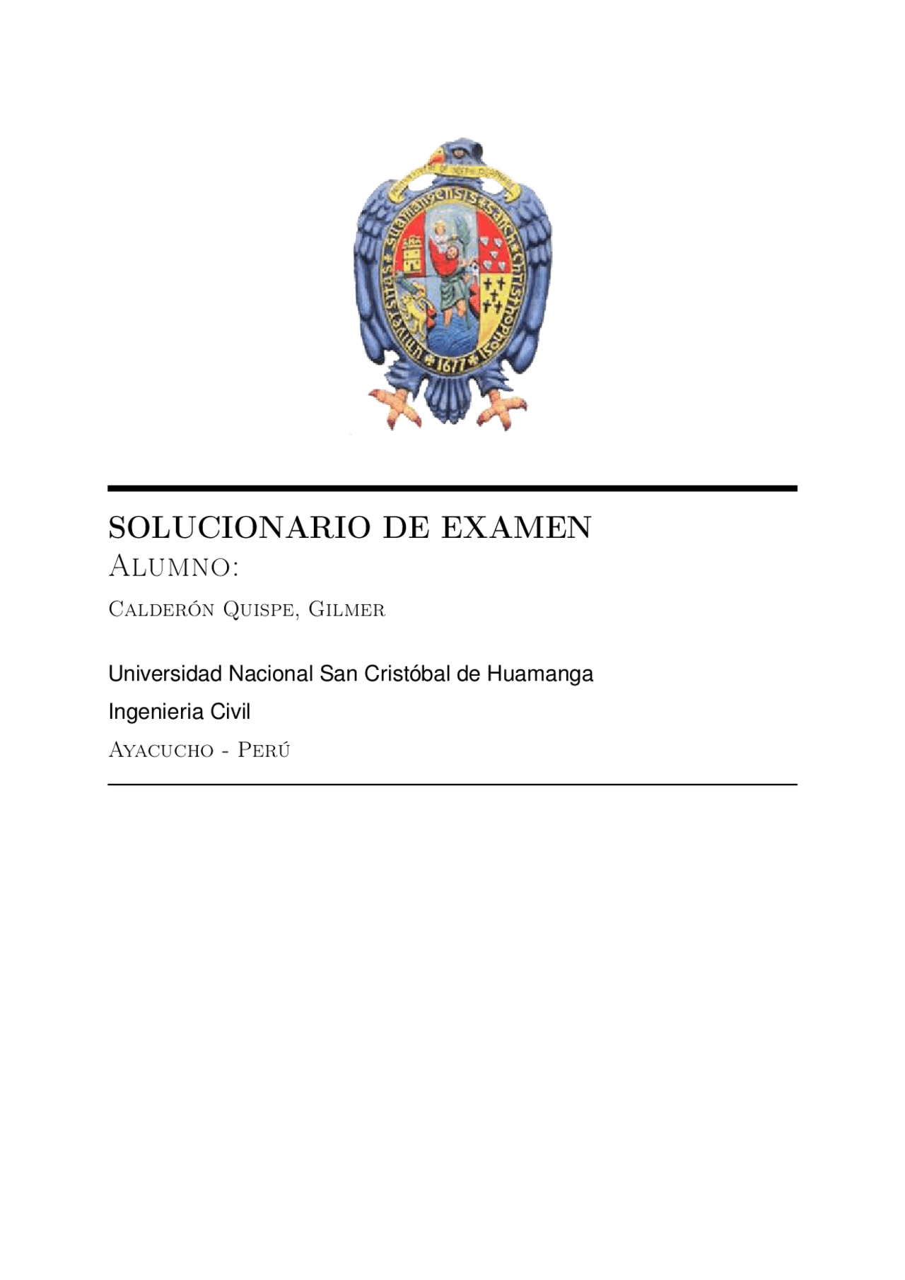 resumen de examen Universidad Nacional san Cristobal de Humanga ...