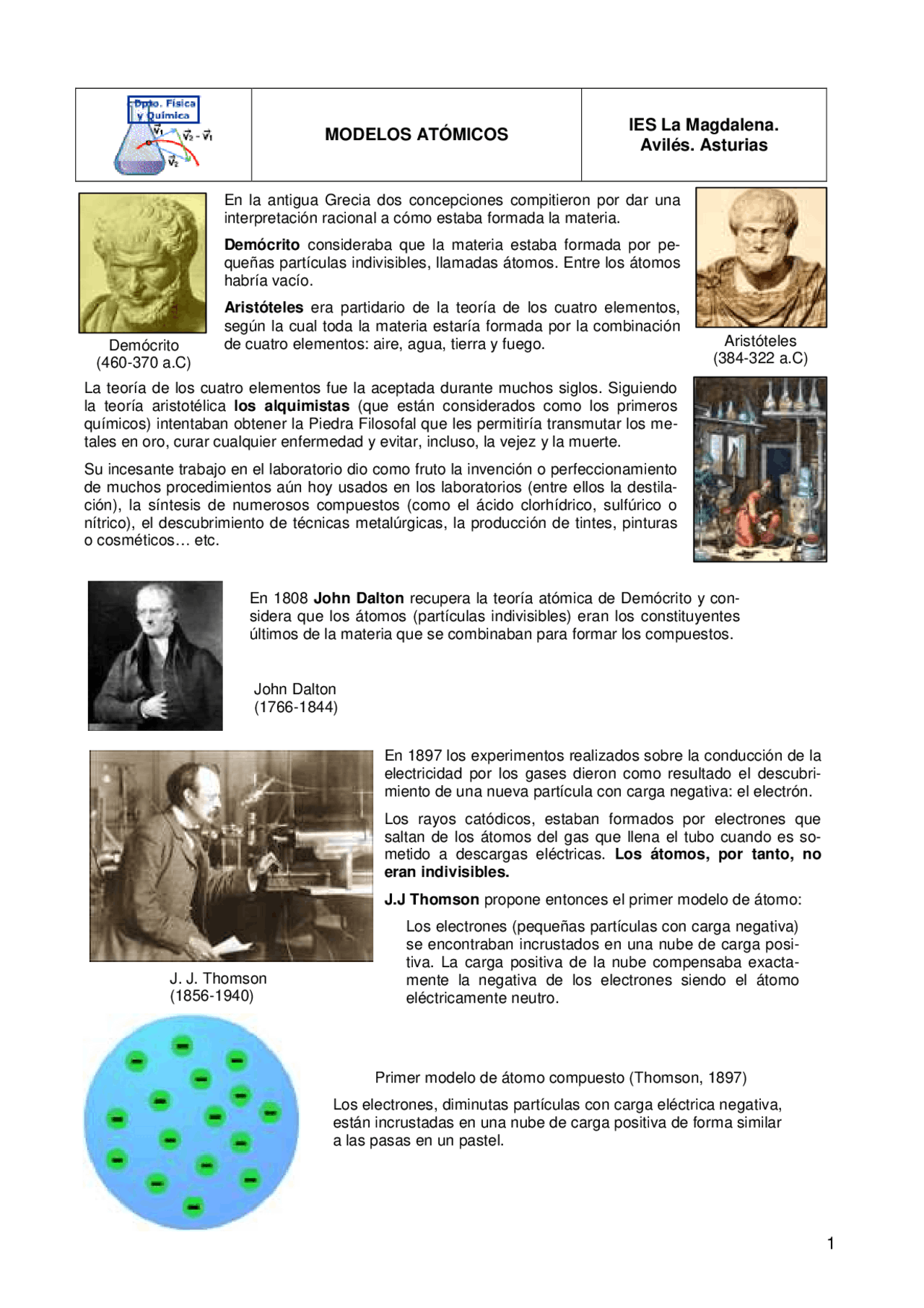 Modelos Atómicos Del átomo Apuntes De Física Docsity