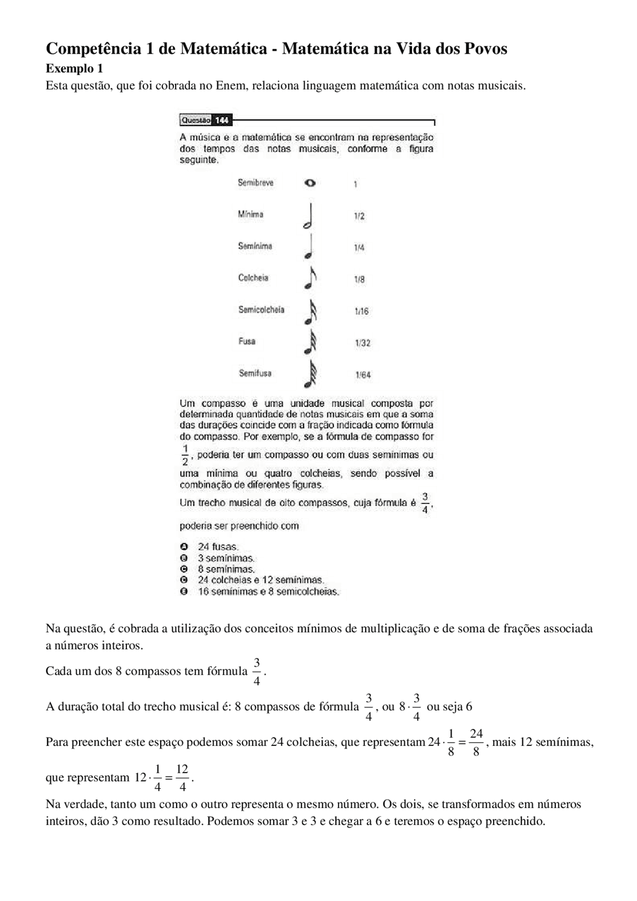 Algumas QuestÕes Do Enem Notas De Aula Matemática Docsity