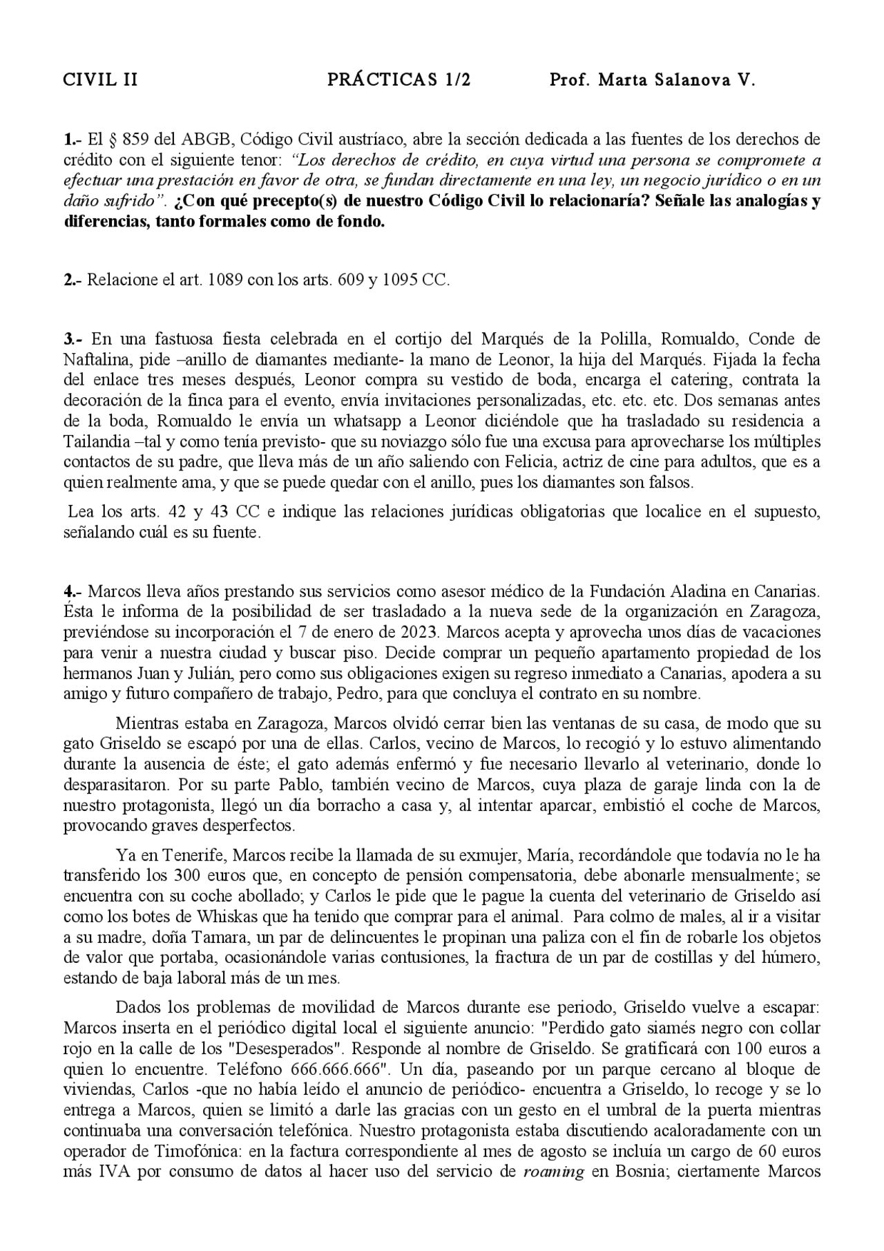 Práctica 1 De Derecho Civil Ii Ejercicios De Derecho Civil Docsity