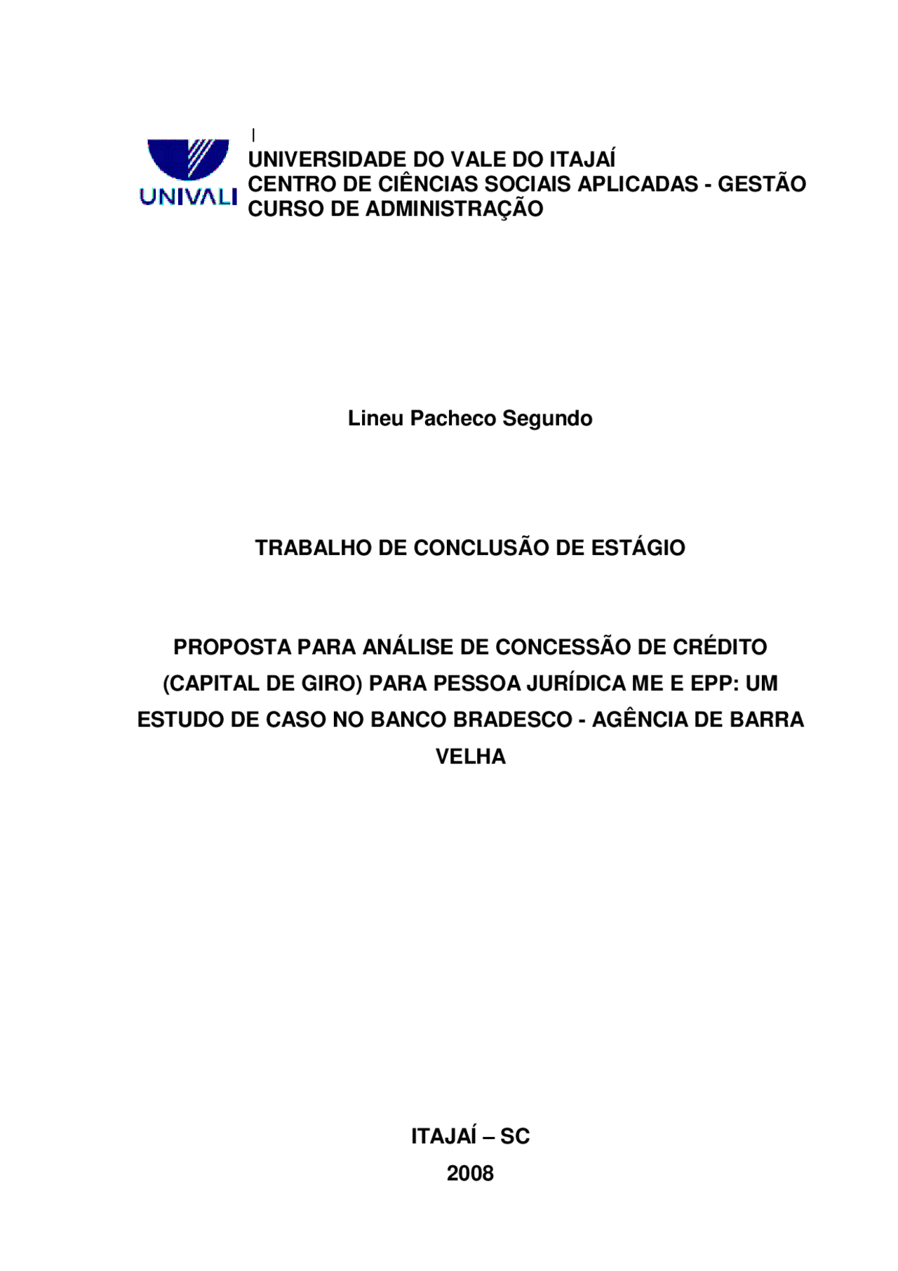 Lineu Pacheco Segundo Trabalho De ConclusÃo De Notas De Aula