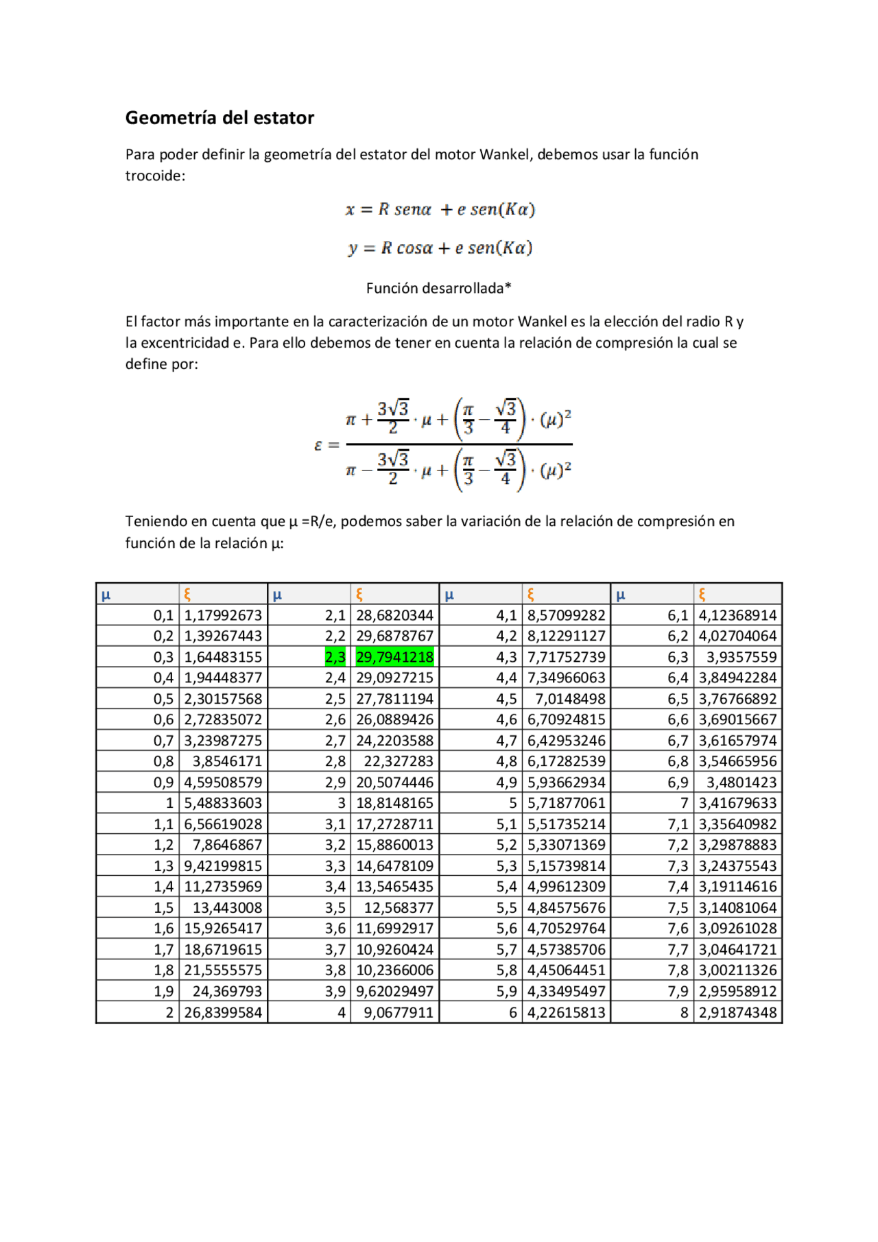 Geometría del estator | Monografías, Ensayos de Mecánica | Docsity