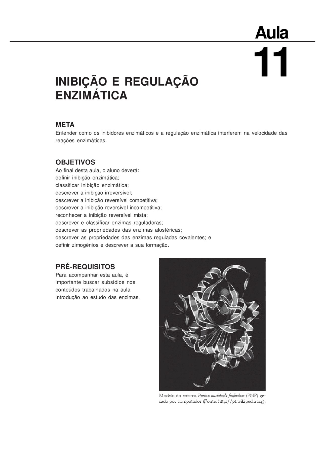 InibiÇÃo E RegulaÇÃo EnzimÁtica Notas De Aula Química Docsity