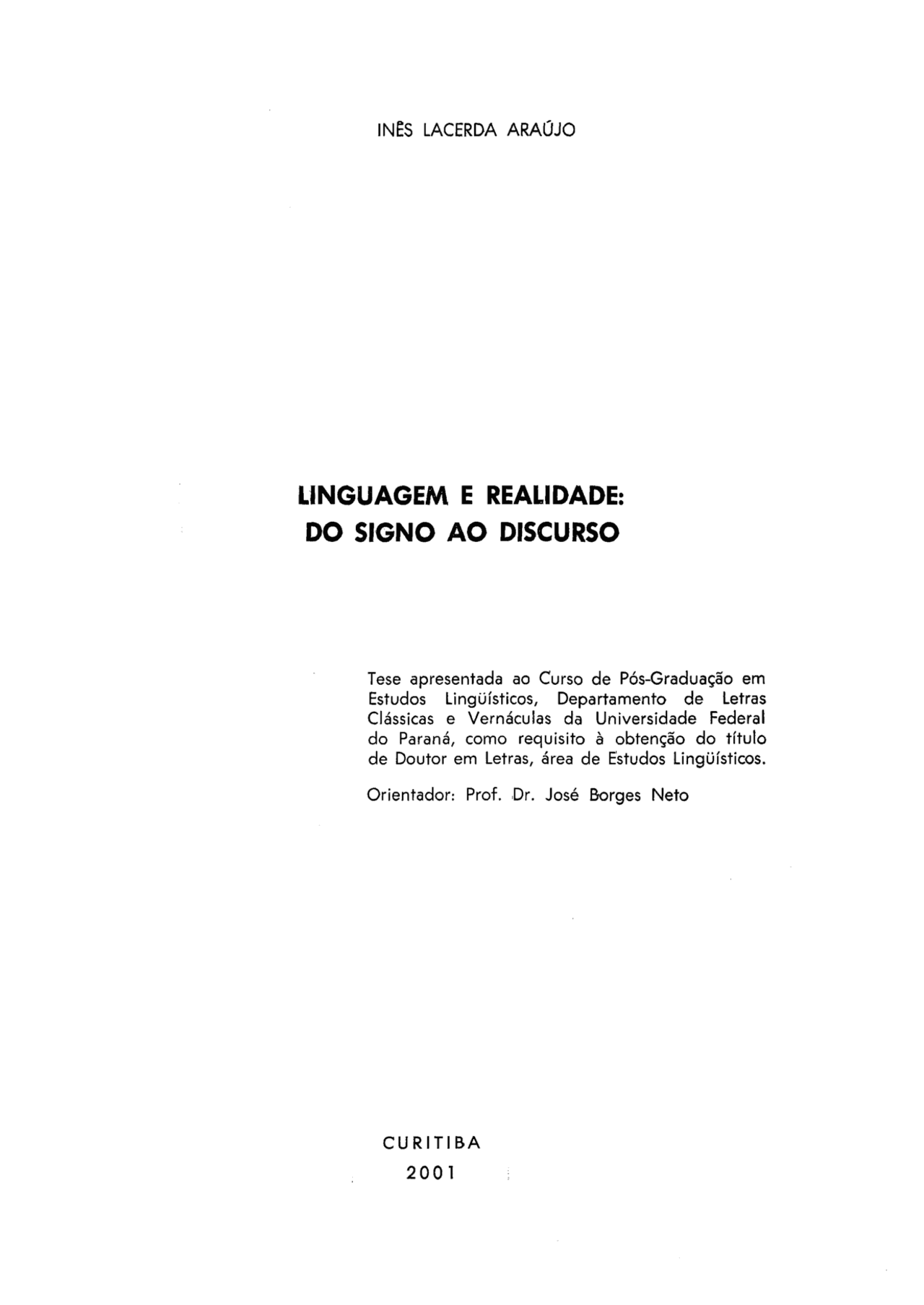 Linguagem E Realidade Do Signo Ao Discurso Slides Filosofia Docsity