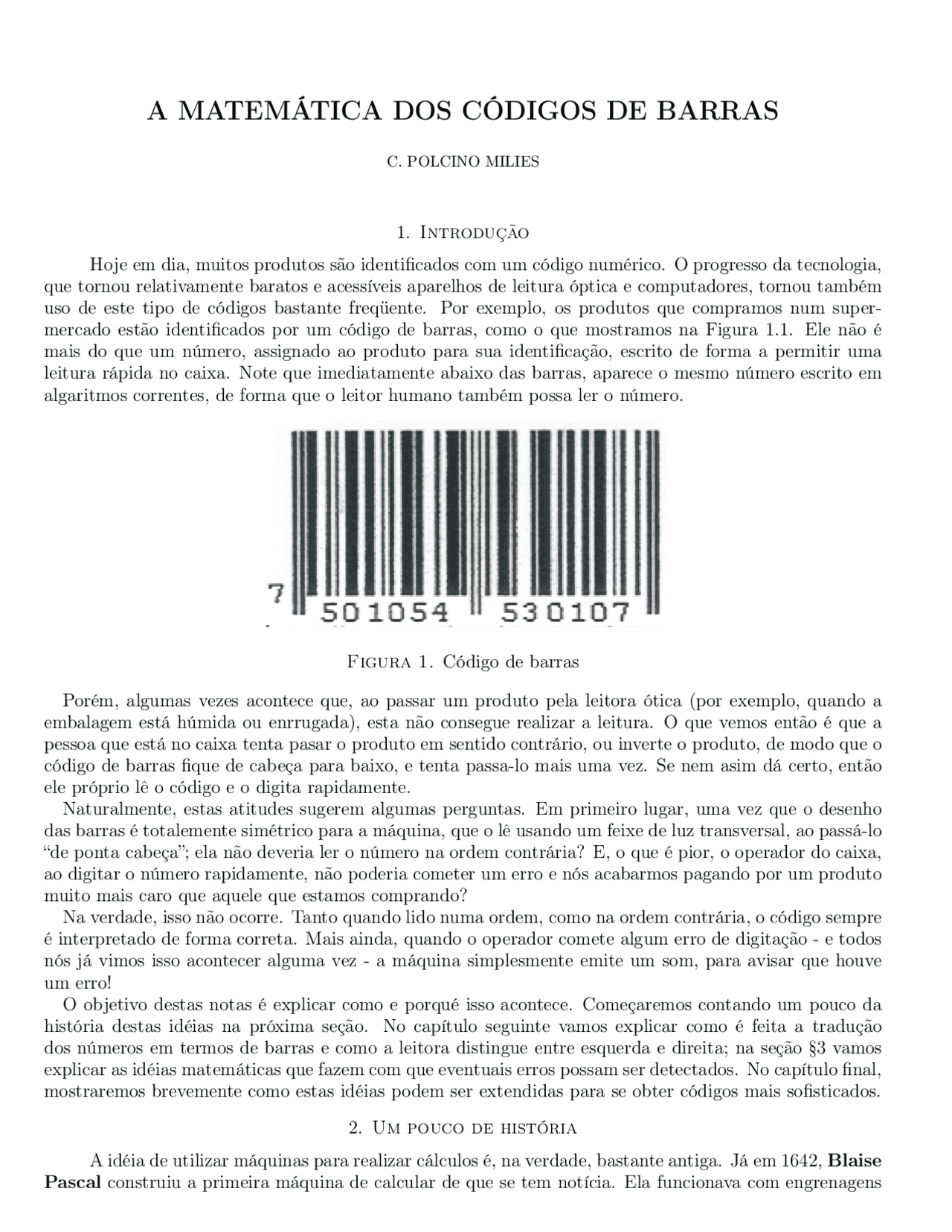 A MatemÁtica Dos CÓdigos De Barras Notas De Aula Matemática Docsity