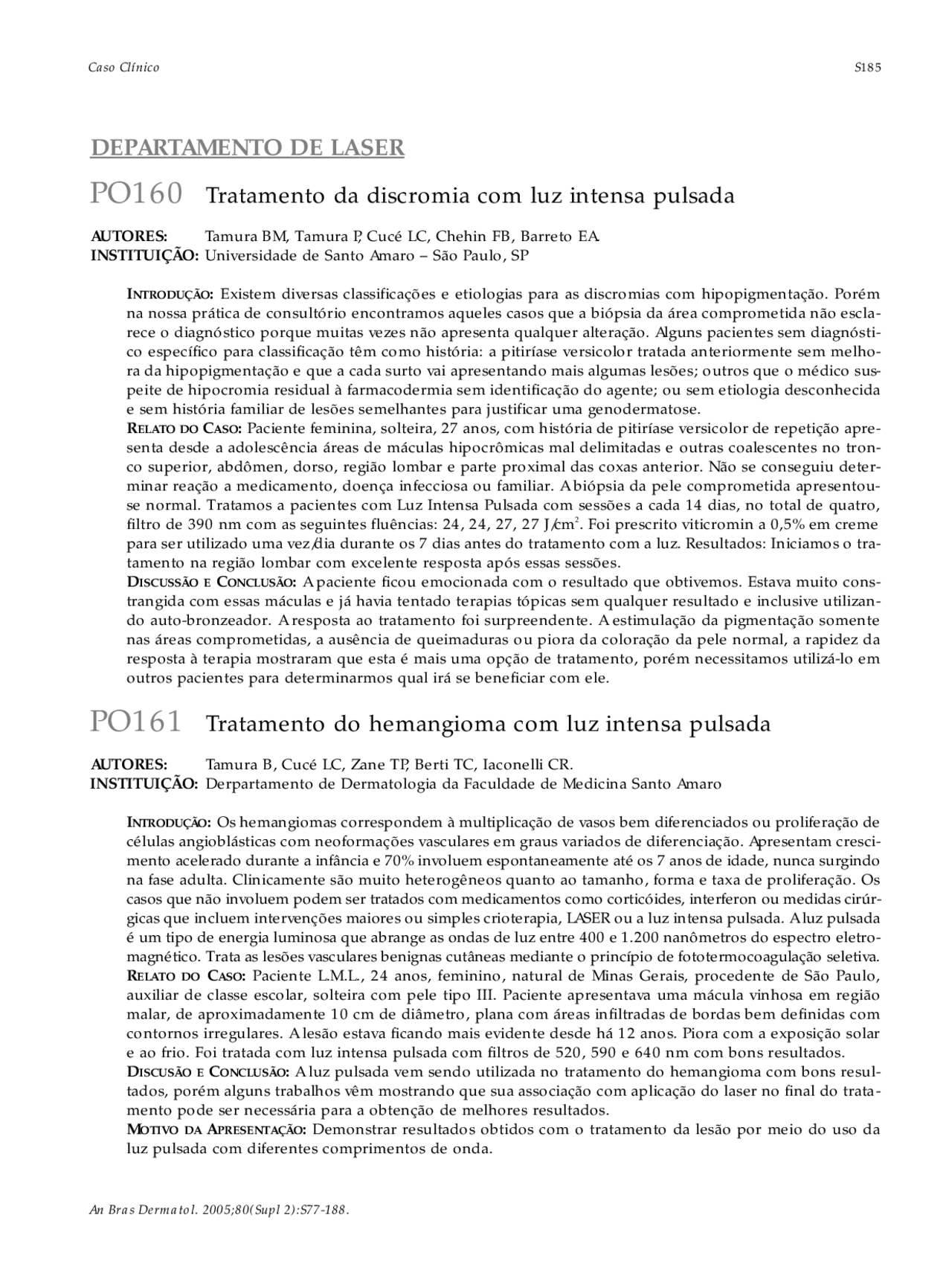 PO160 Tratamento da discromia com luz intensa pulsada | Notas de estudo ...