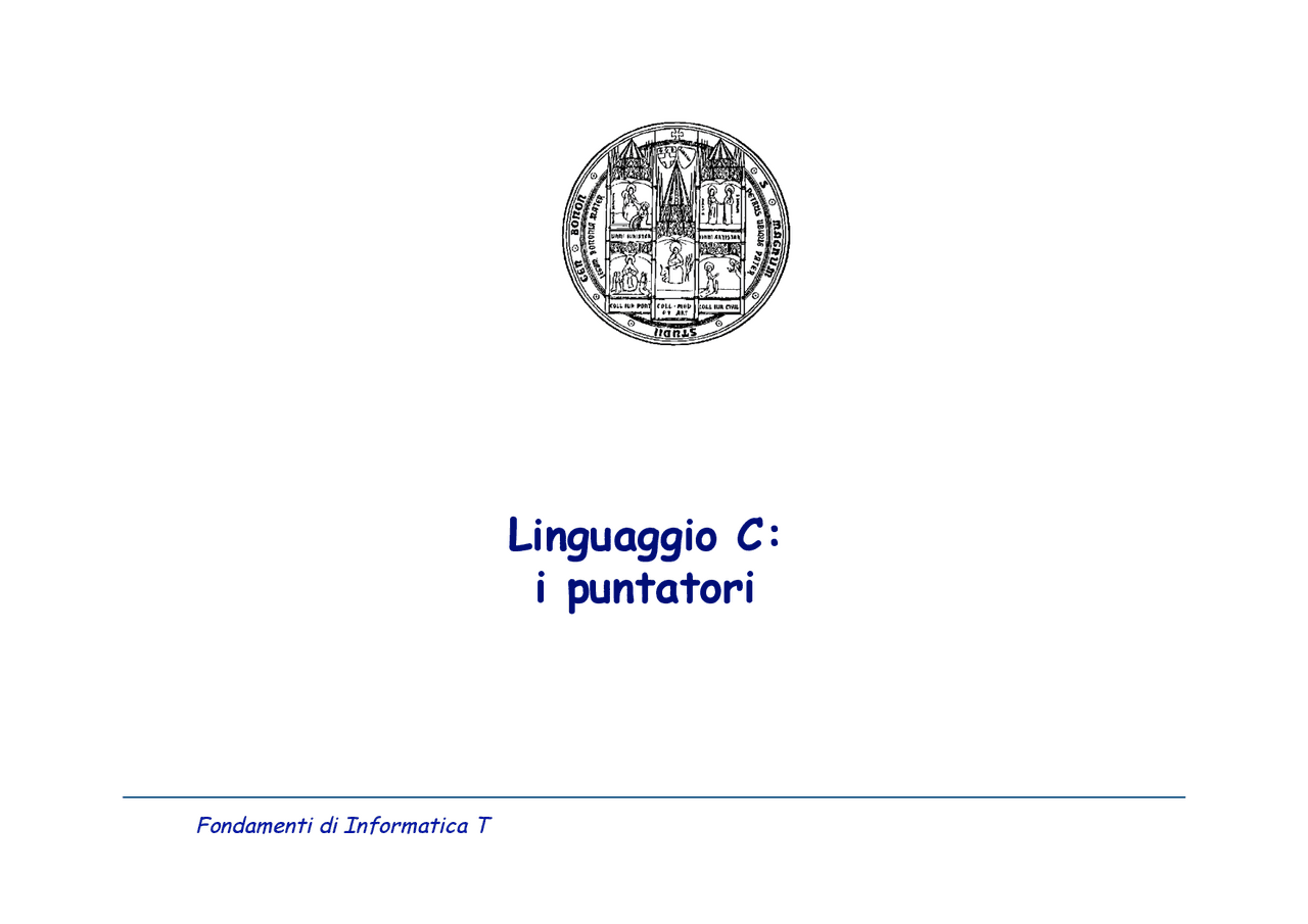 Puntatori 07 informatica.pdf | Schemi e mappe concettuali di ...