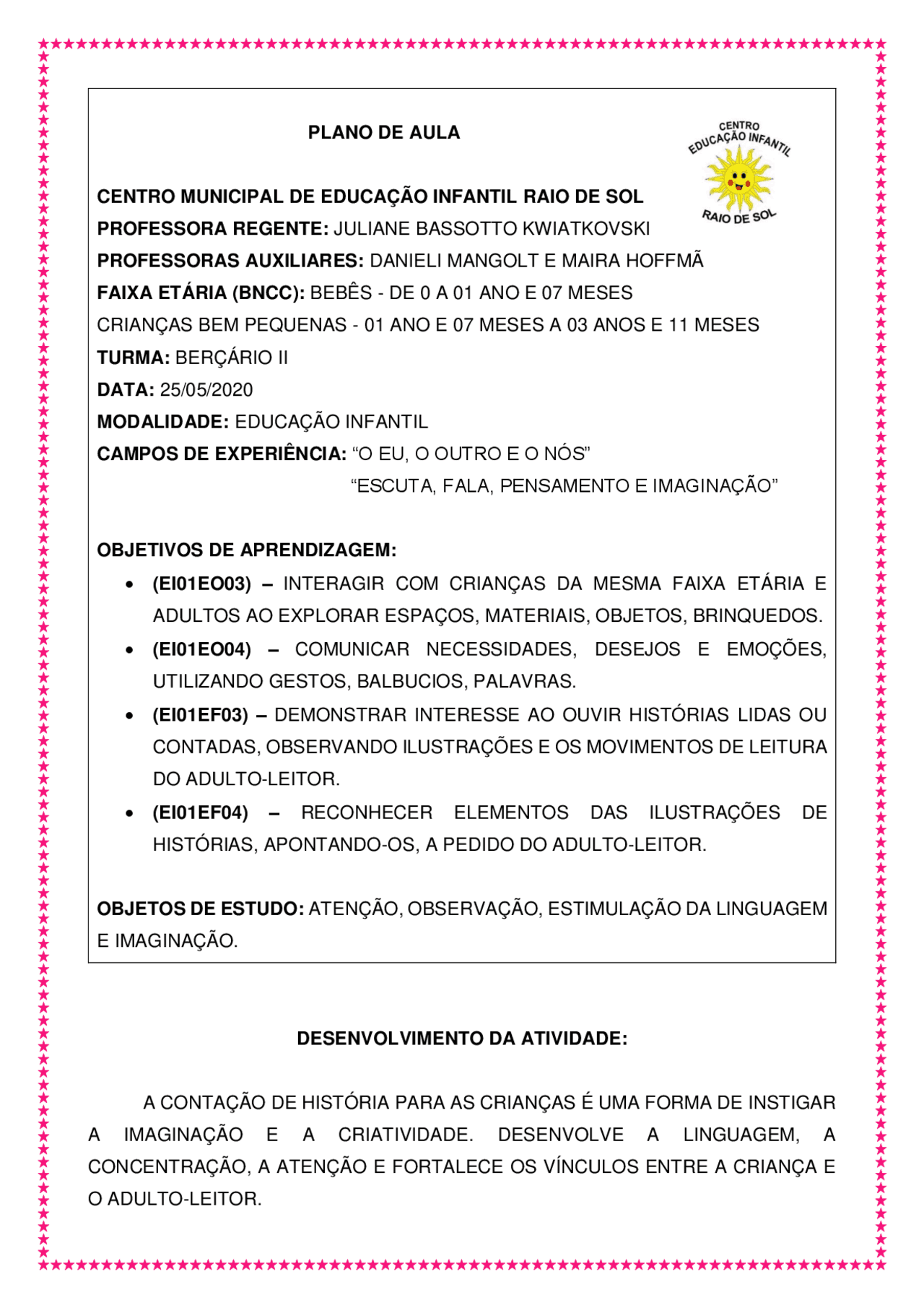 Plano De Aula Notas De Aula História Docsity