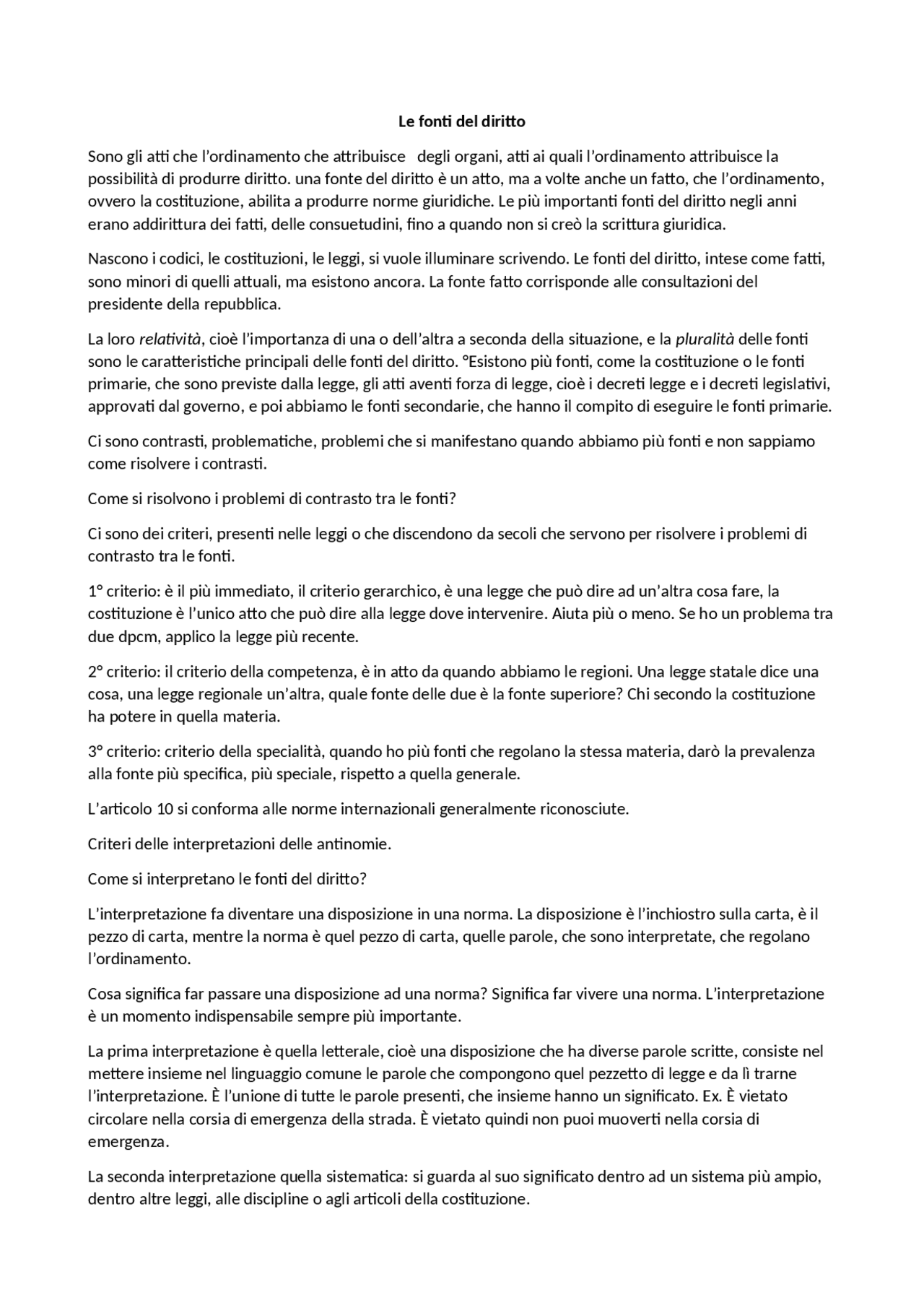Le Fonti Del Diritto Schemi E Mappe Concettuali Di Diritto Pubblico