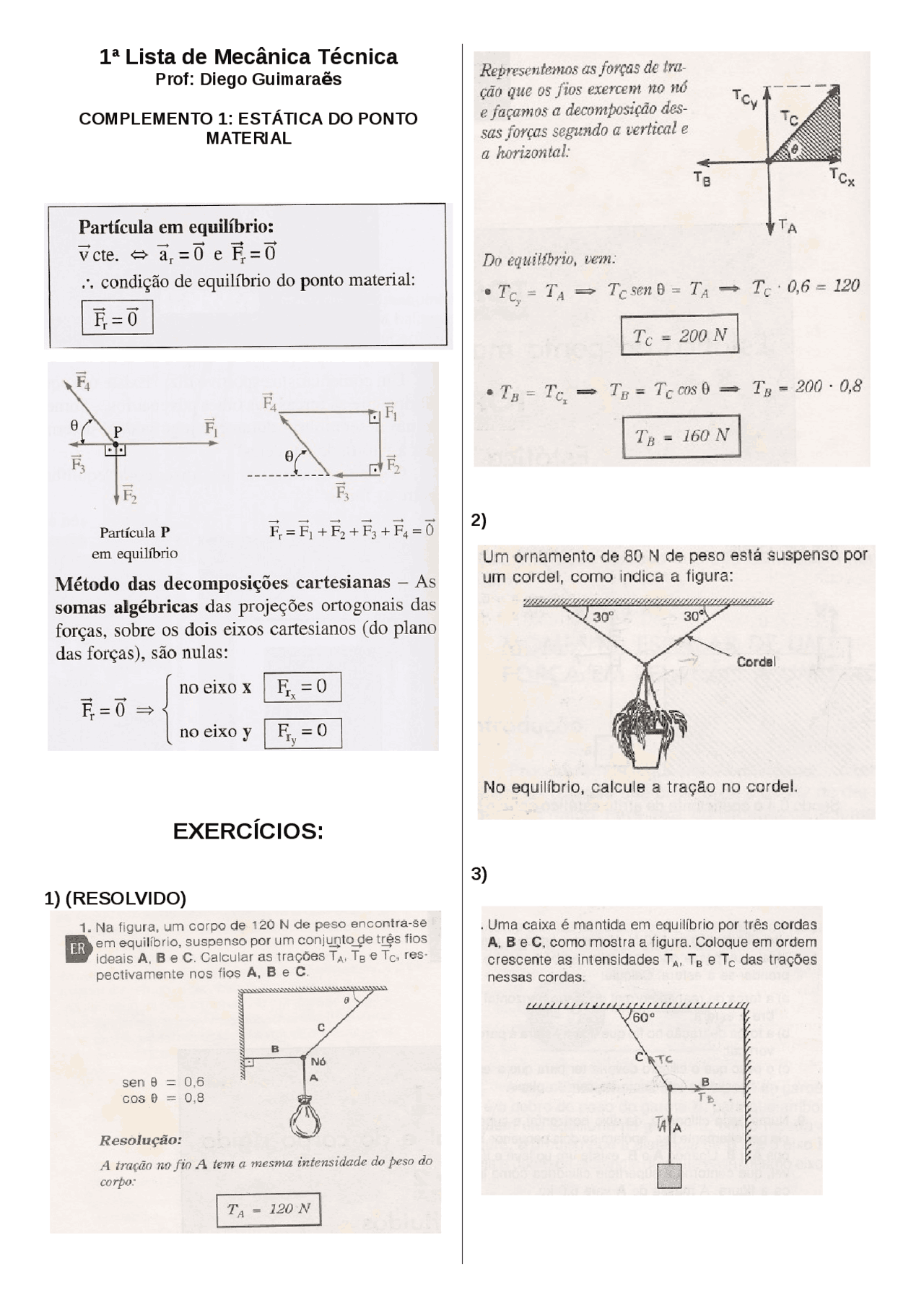 ExercÍcios Notas De Aula Estática Docsity