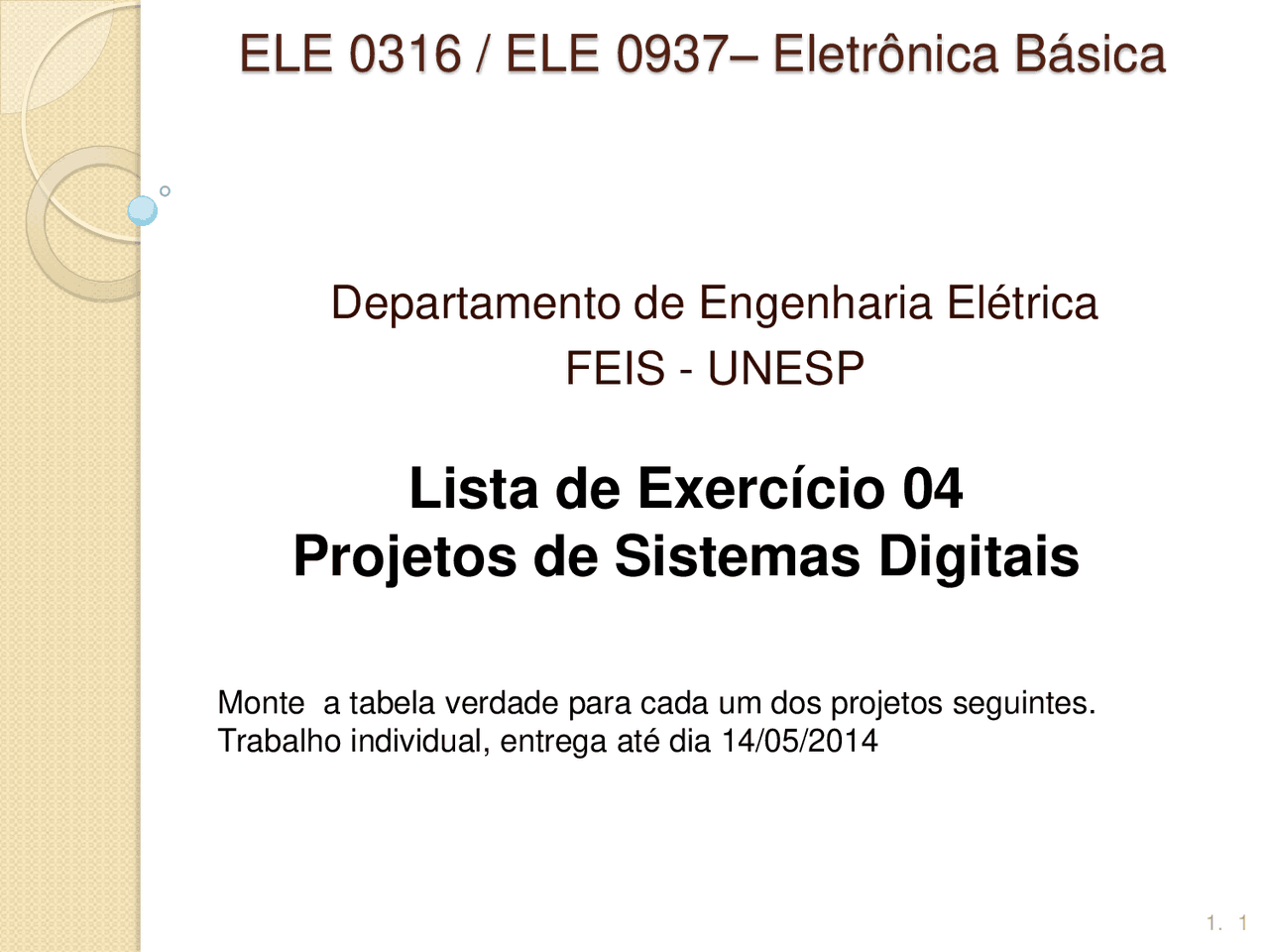 Lista de Exercício 04 Projetos de Sistemas Digitais | Notas de estudo ...