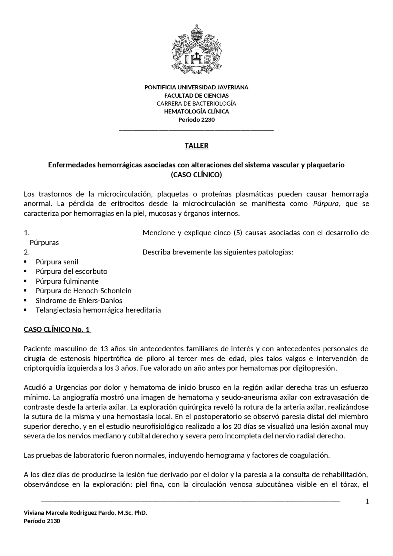 Hemato Clinica Coagulo Apuntes De Hematología Docsity