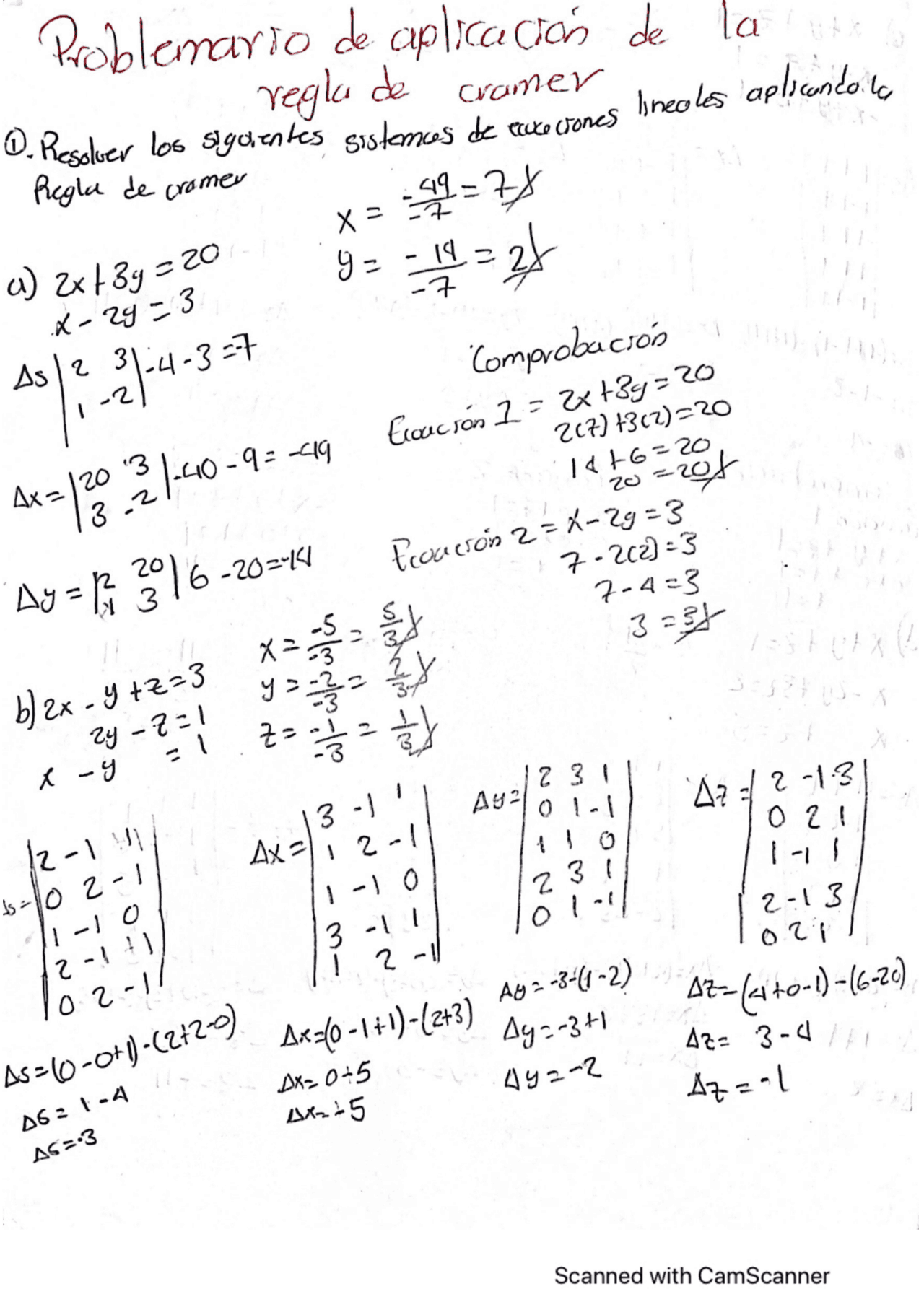 Resolución de matrices | Ejercicios de Álgebra Lineal | Docsity