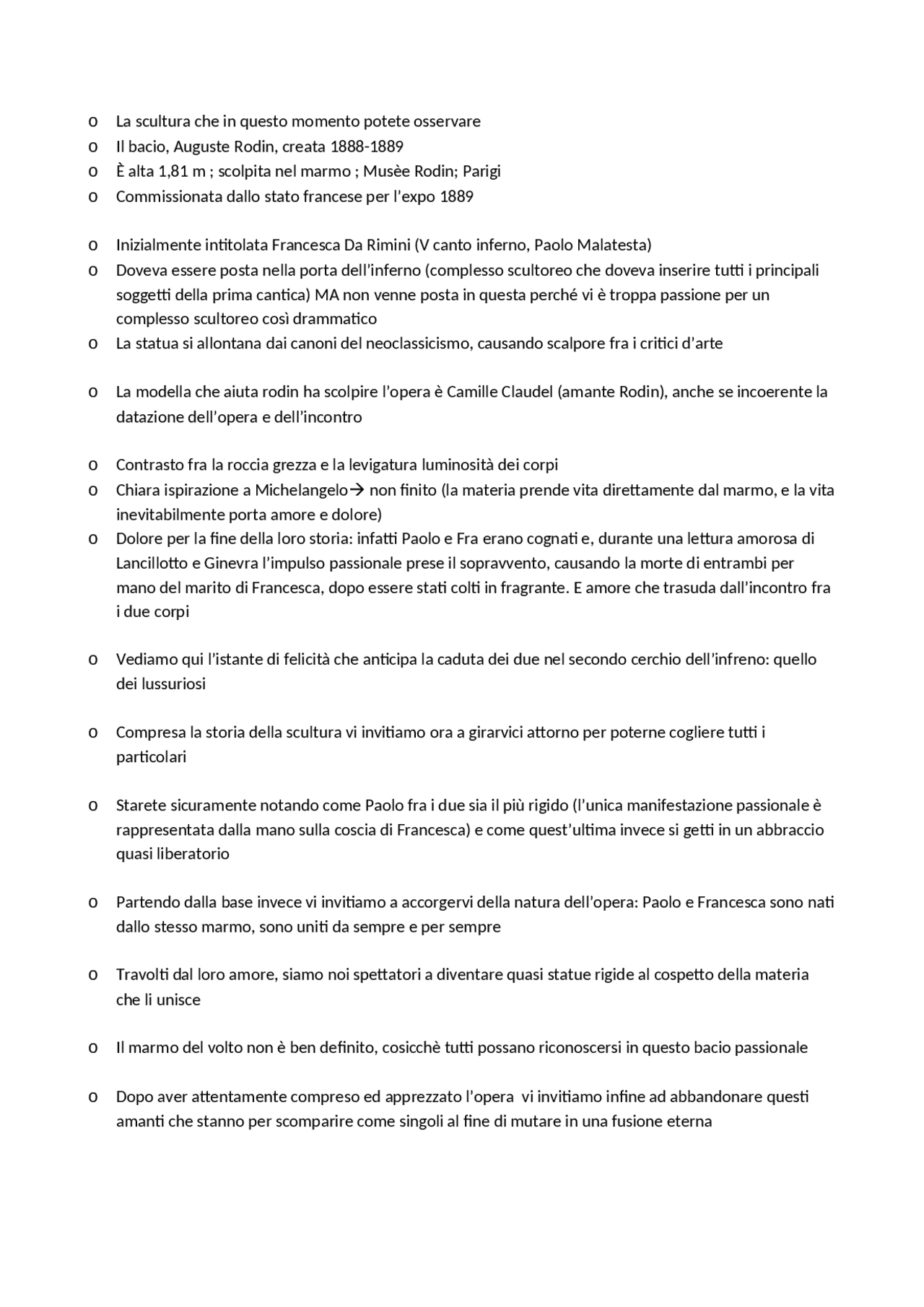 Commento della scultura "Il bacio" di Rodin, commento personale ...