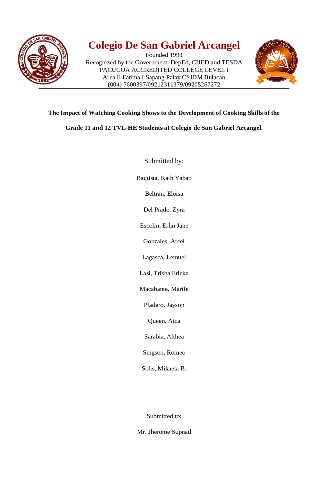 Research Paper Chapter 1 | Essays (high school) English | Docsity