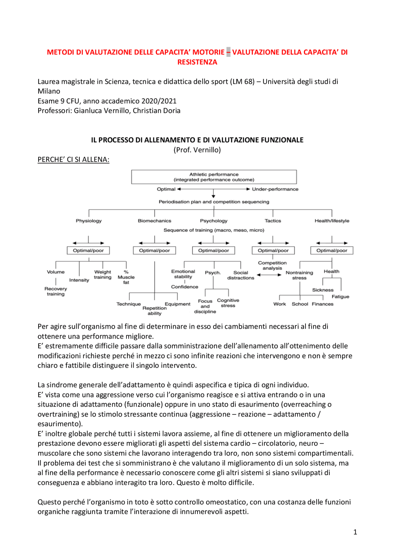 METODI DI VALUTAZIONE DELLE CAPACITA’ MOTORIE – VALUTAZIONE DELLA ...