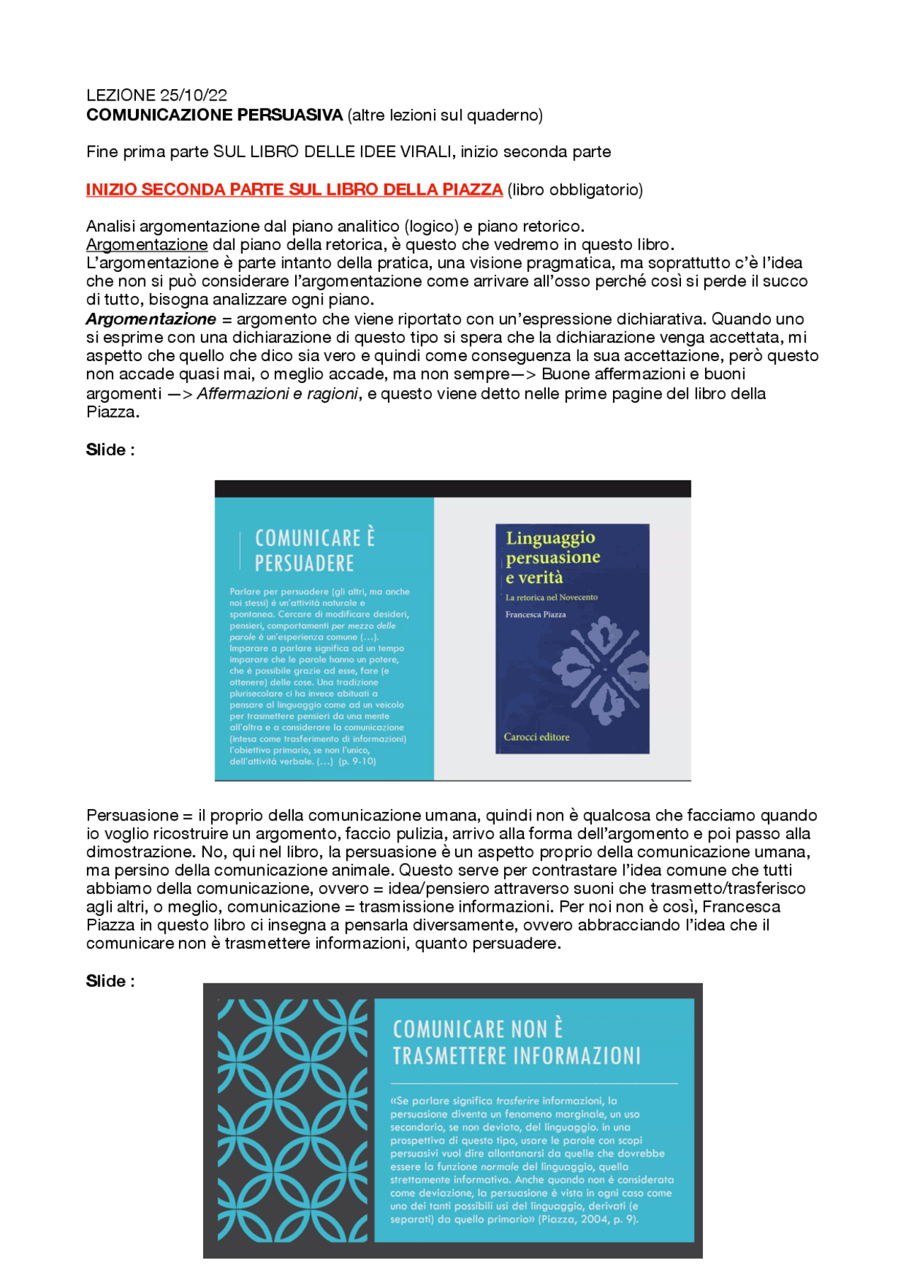 Appunti Lezione Slides Di Comunicazione Persuasiva Appunti Di