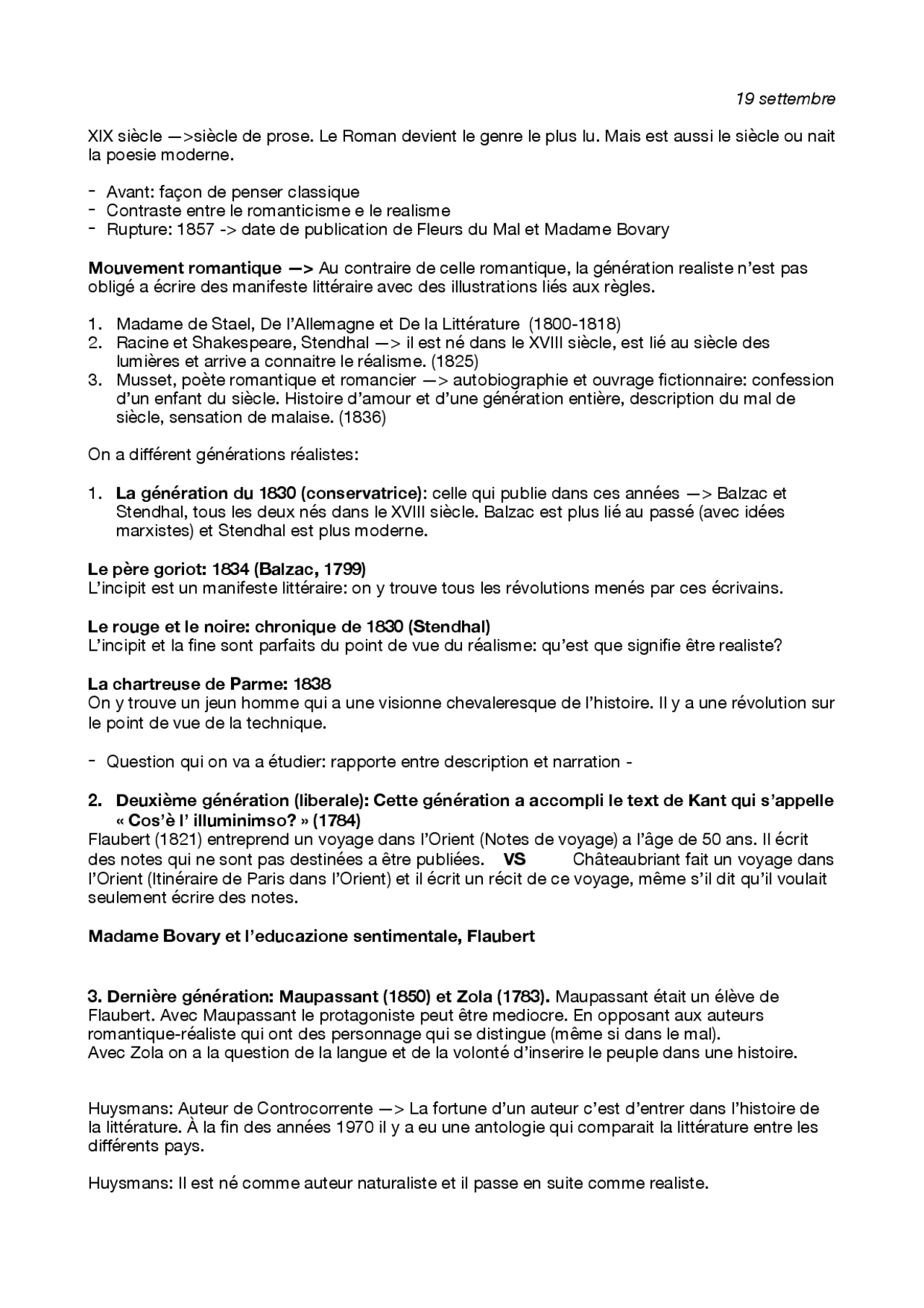 Appunti Modulo 1 Letteratura Francese 2022 2023 Appunti Di