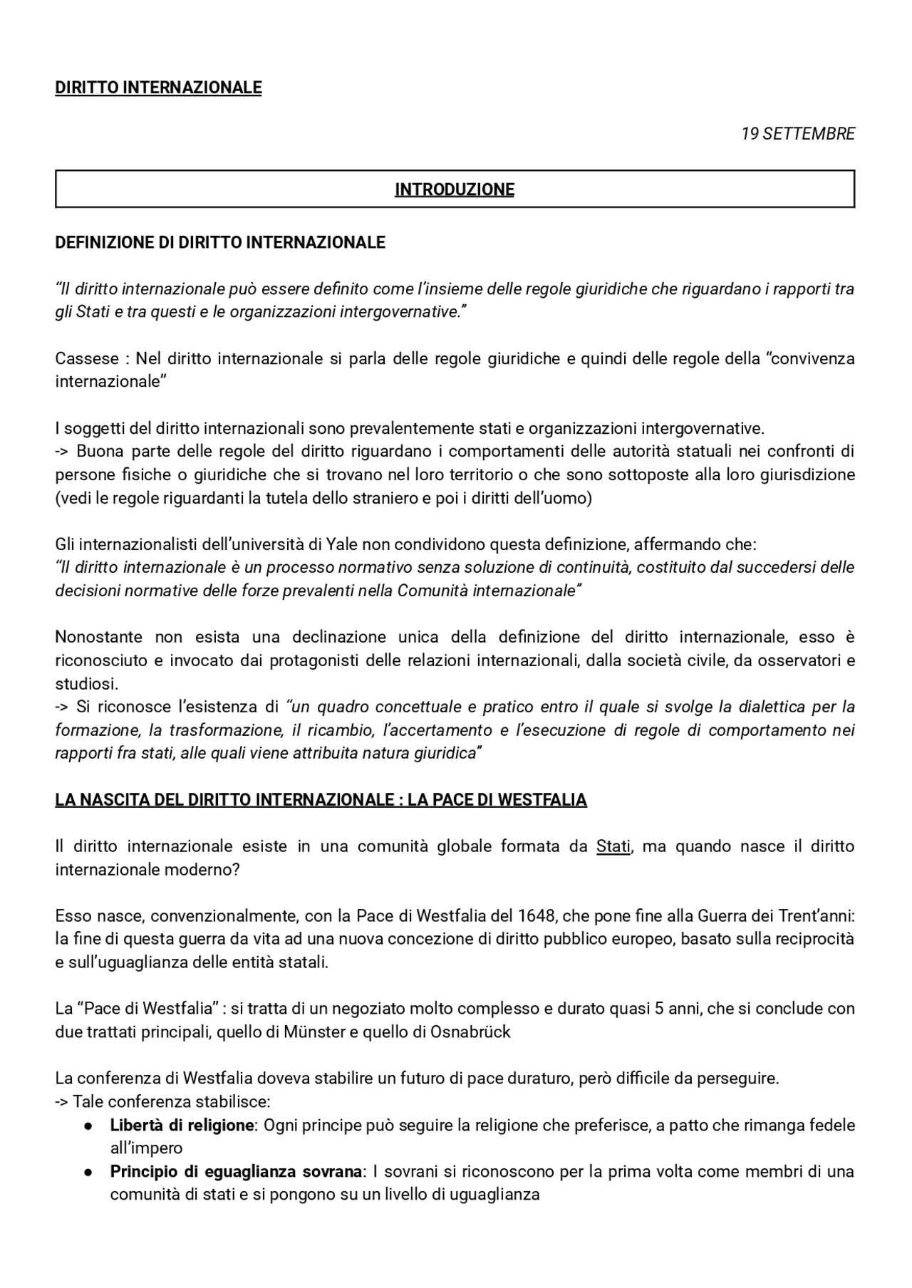 La comunità internazionale e la soggettività internazionale | Appunti di Diritto Internazionale ...