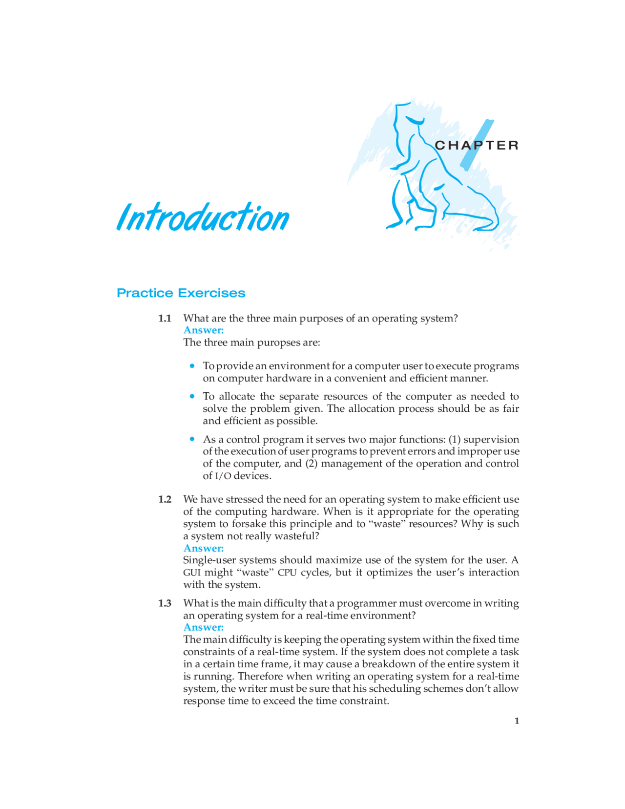 Operating System Concepts Chapter 1 Exercise Solution Part 1 Exercises Operating Systems Docsity