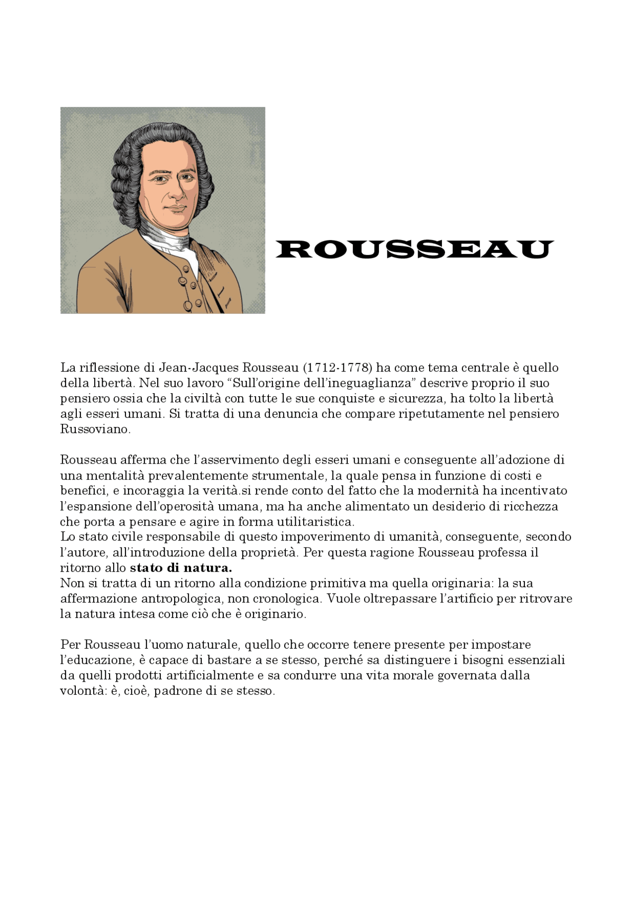 Rousseau E Lemilio Pedagogia Liceo Delle Scienze Umane Schemi E