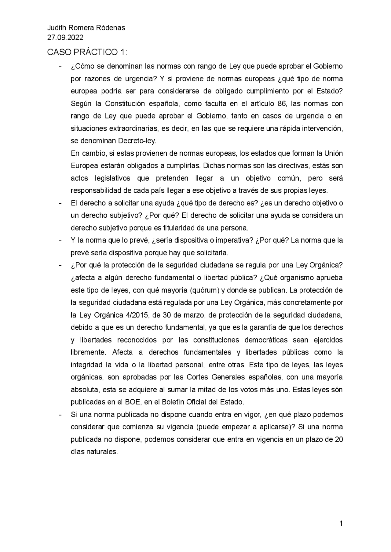 Caso Practico 1 De Dret Ciutadania I Treball Social Ejercicios De