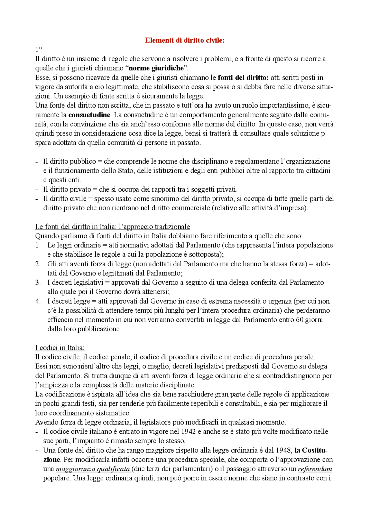 Diritto Civile Riassunto Sintesi Del Corso Di Diritto Civile Docsity