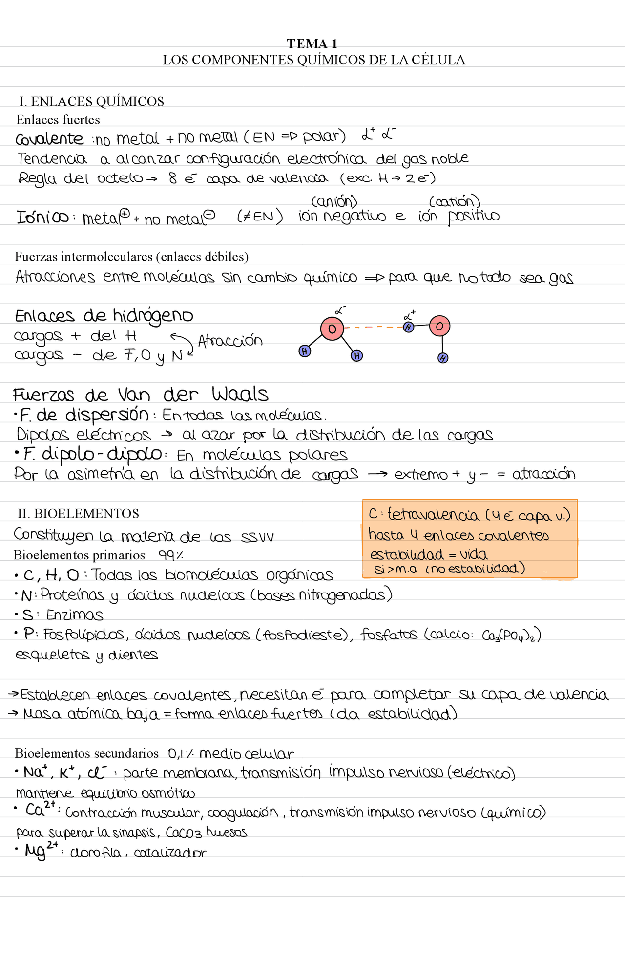 Tema 1 Compuestos Químicos Apuntes De Biología Docsity