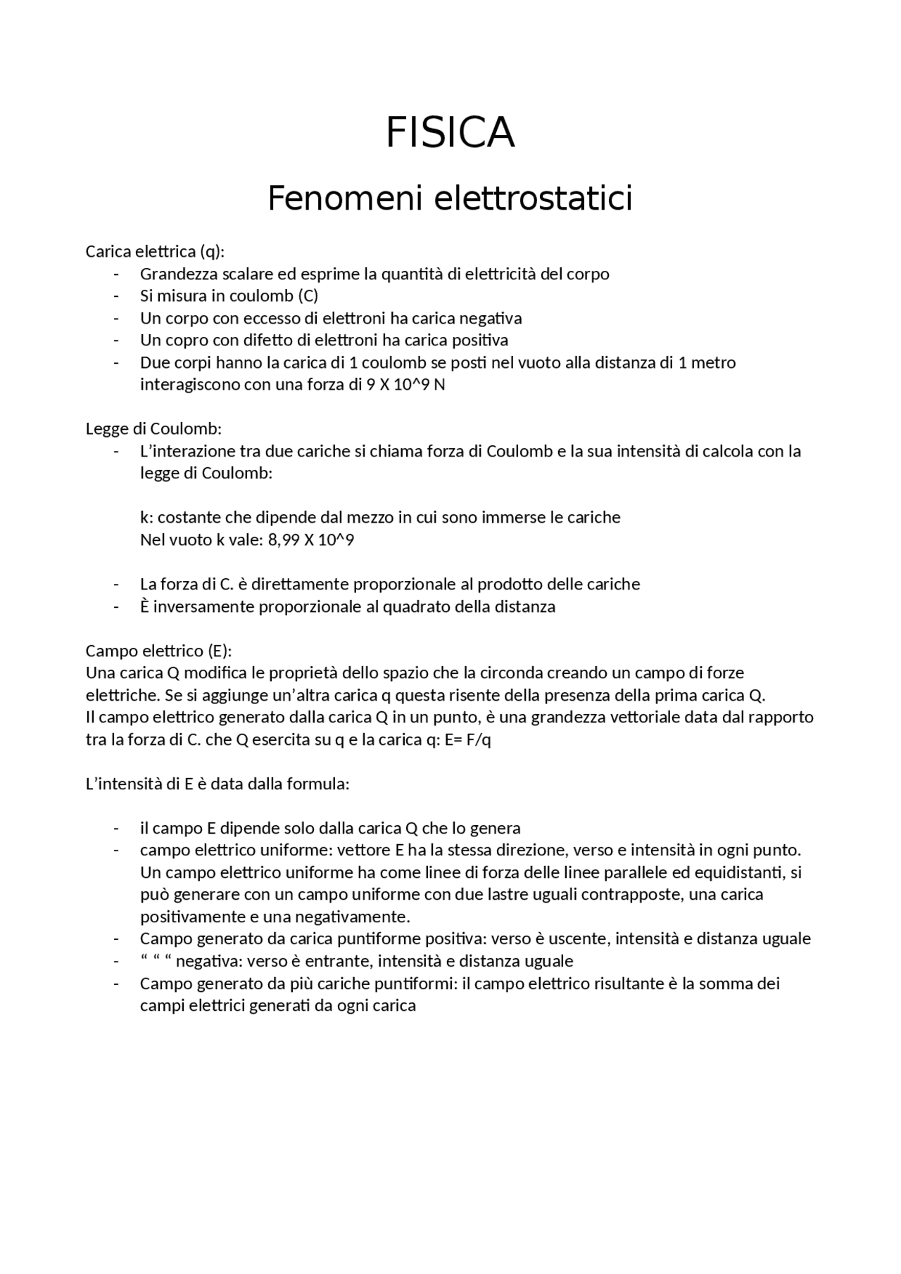 Schema Riassuntivo Fisica E Matematica Schemi E Mappe Concettuali Di